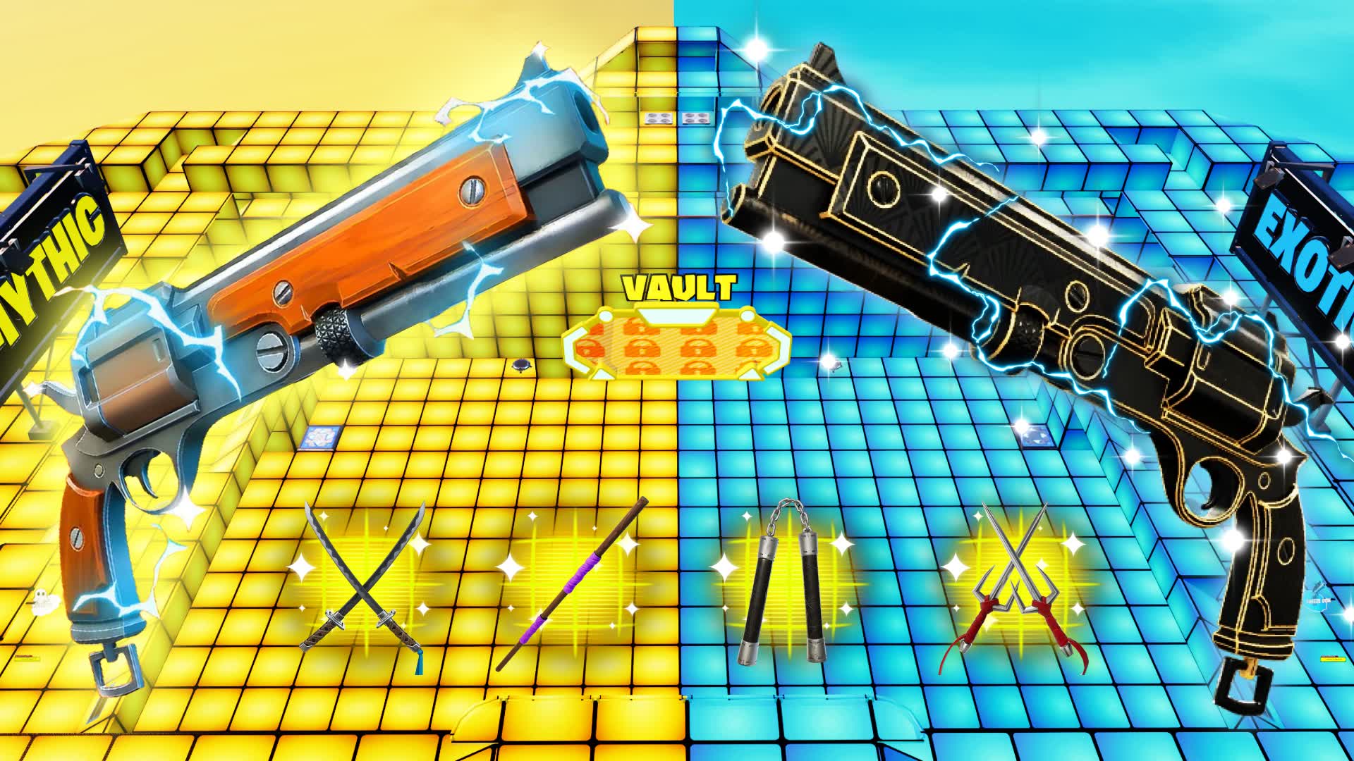 MYTHIC VS EXOTIC - TMNT 0099-9599-6529 by ibuildmaps - Fortnite Creative Map Code - Fortnite.GG