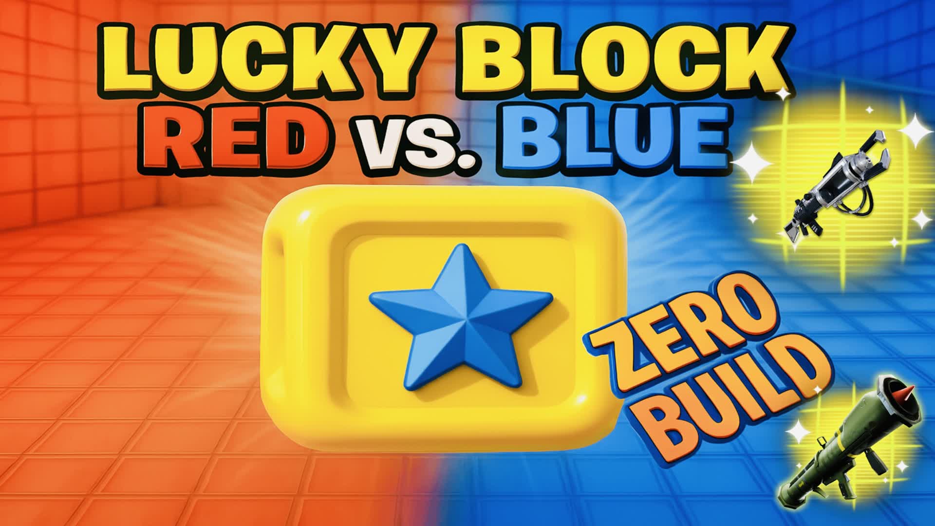 LUCKY BLOCK Red vs Blue 🔴🔵 Zero Build 9133-6734-3616 by itstwiix ...