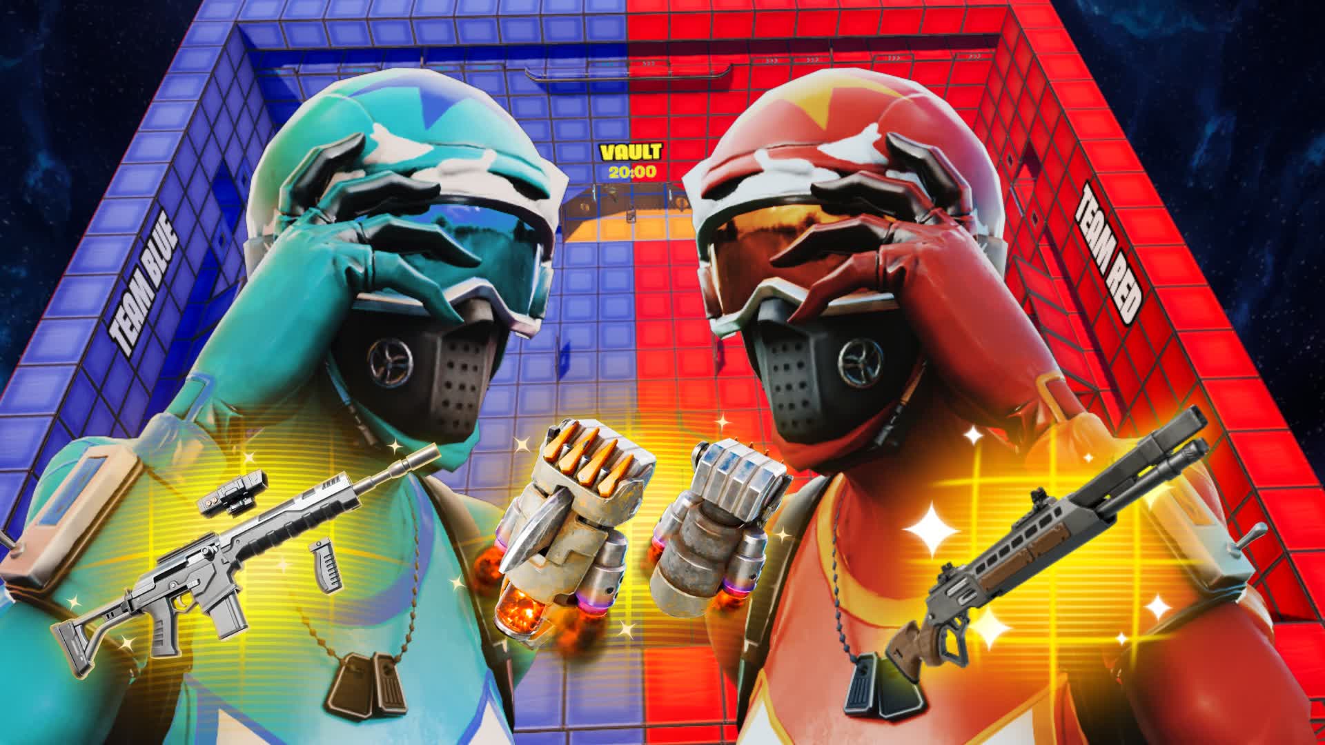 YEZZY RED VS BLUE 🔴🔵 5440-7801-1328 من ابتكار y05 - Fortnite