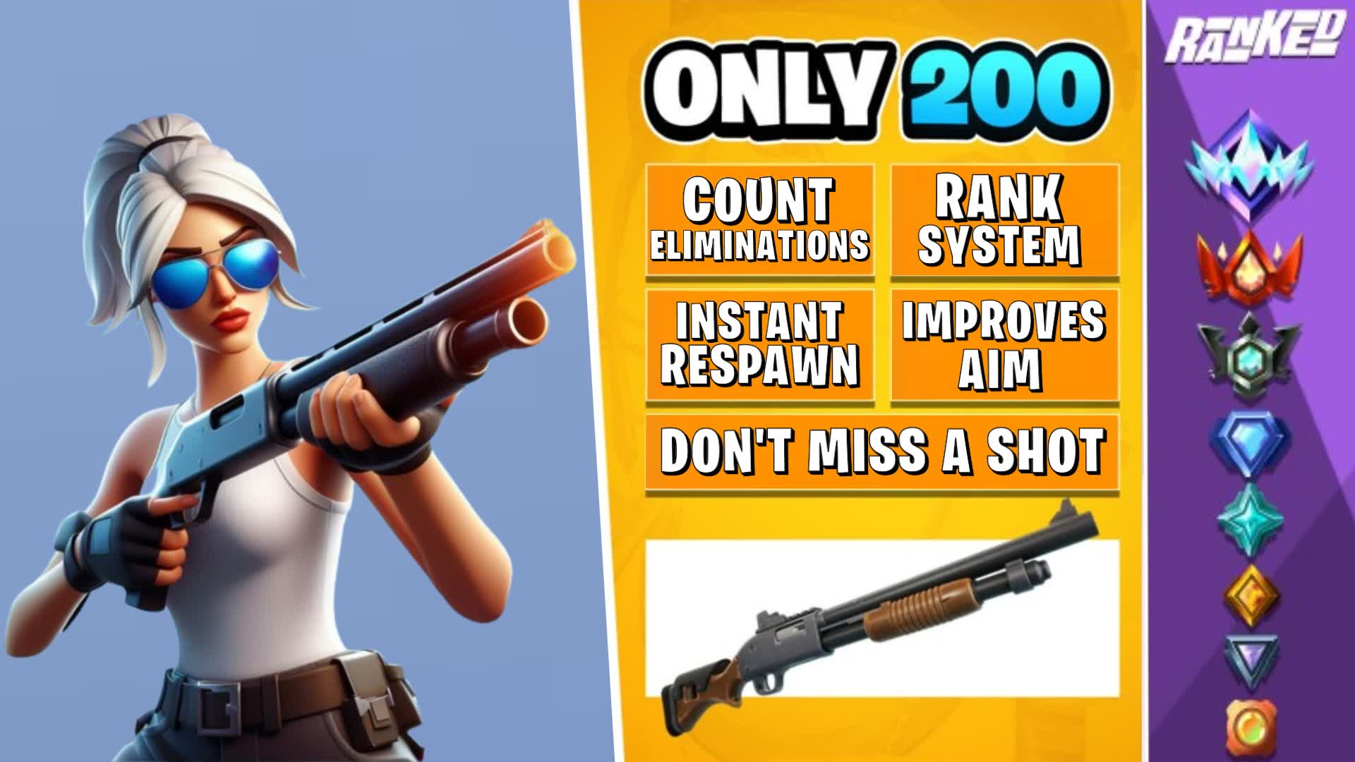 🎯 ONLY 200 (RANKED) 💥 7431-4858-9262 by latalpa - Fortnite Creative Map ...