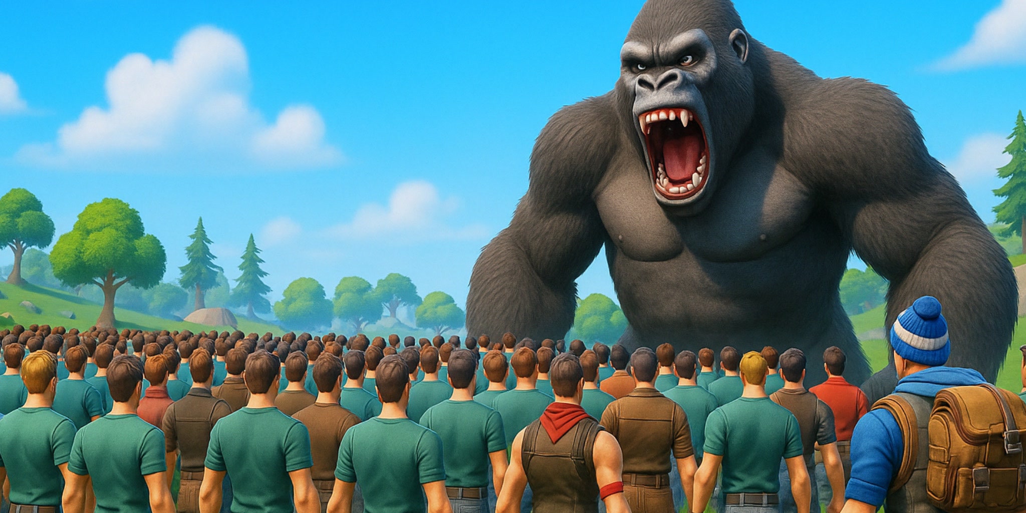 🐵100 MEN VS 1 GORILLA🐵 0112-2079-4979 by juliusskull - Fortnite Creative Map Code - Fortnite.GG