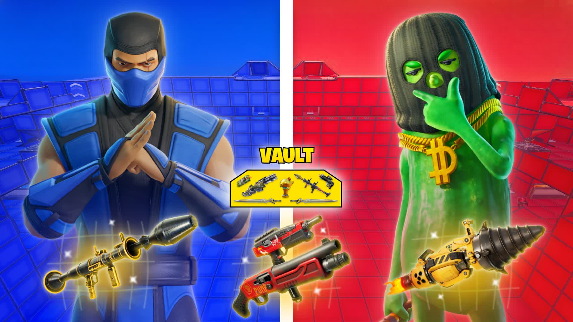 MEGA RED VS BLUE HERO 🔴🔵 0097-6548-3293 by irontitan - Fortnite ...