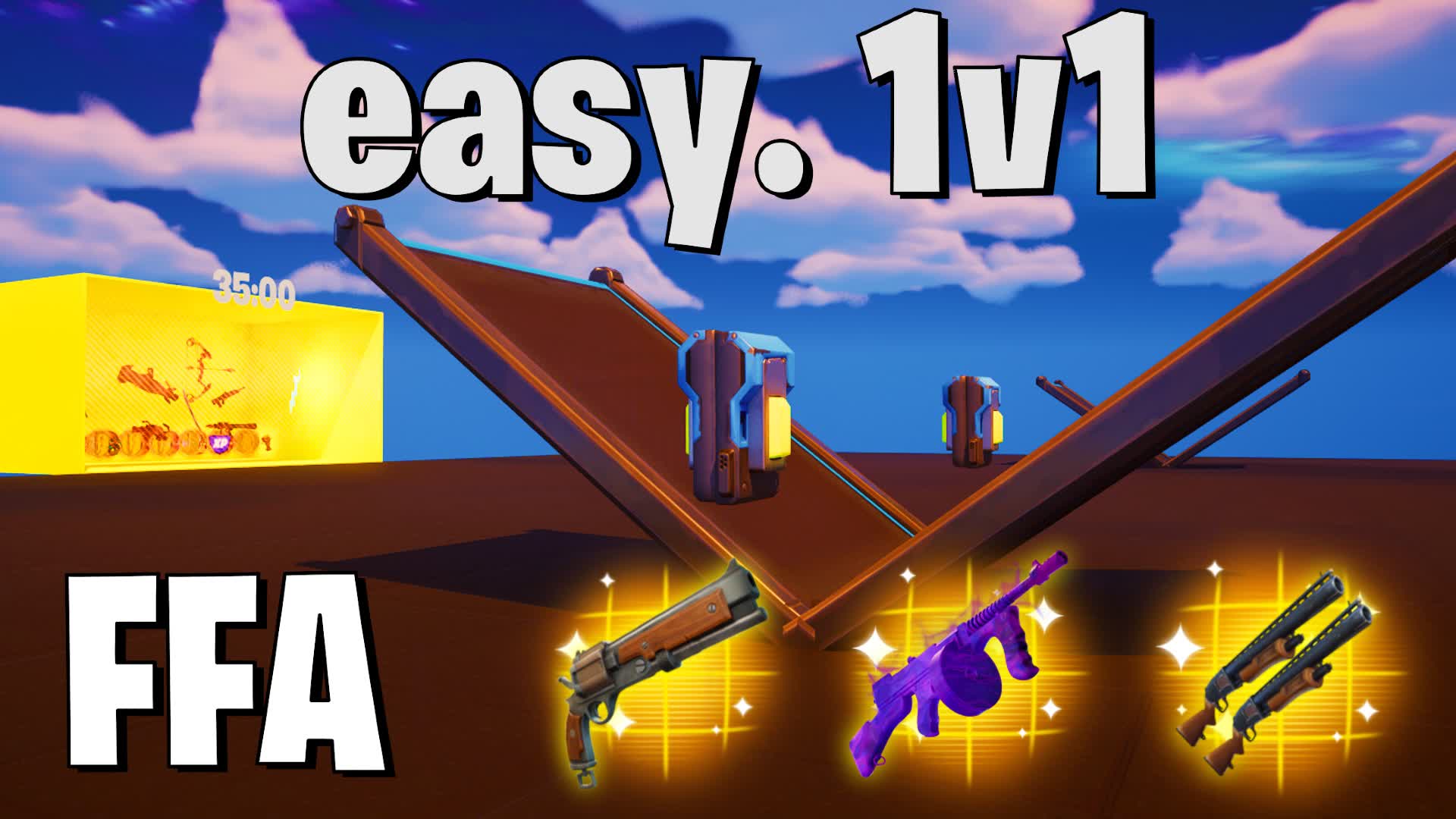 easy 1v1 - ALL GUNS FFA 8956-5853-3460 by philip2w - Fortnite Creative Map Code - Fortnite.GG