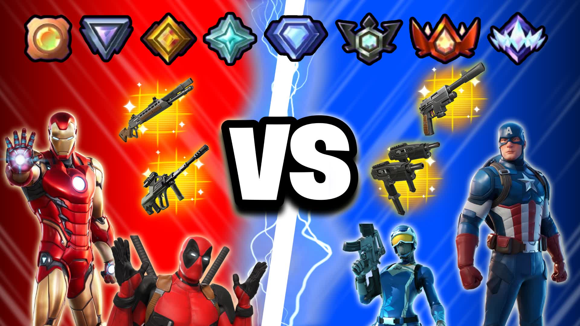 ⚡RANKED CRAZY MARVEL⚡ 🔴REDvsBLUE🔵 7907-1985-7050 by oskxr - Fortnite