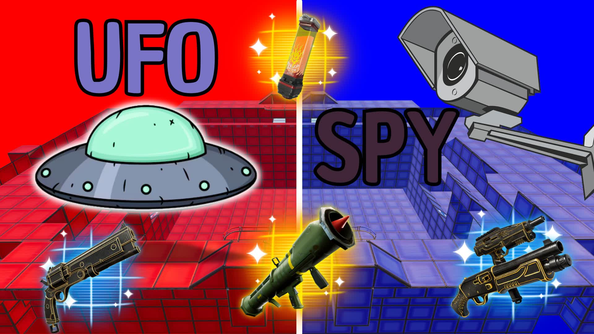 MEGA RED VS BLUE UFO SPY 👽🔎 1048-7901-7559 by channo - Fortnite Creative Map Code - Fortnite.GG
