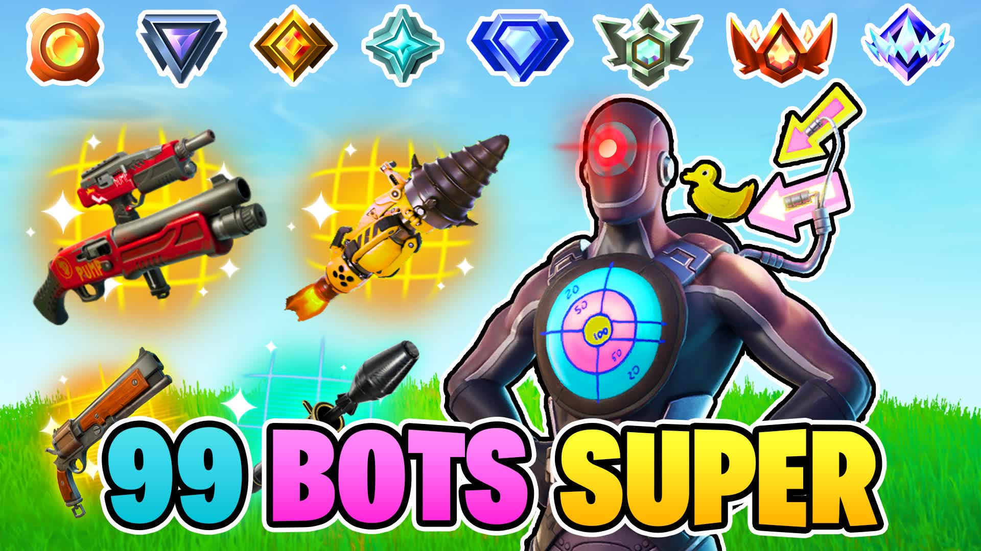 99 BOTS RANKED ALL GUNS BASE WARS (CARS) 7332-3424-3574 by xp-trend-map - Fortnite Creative Map ...