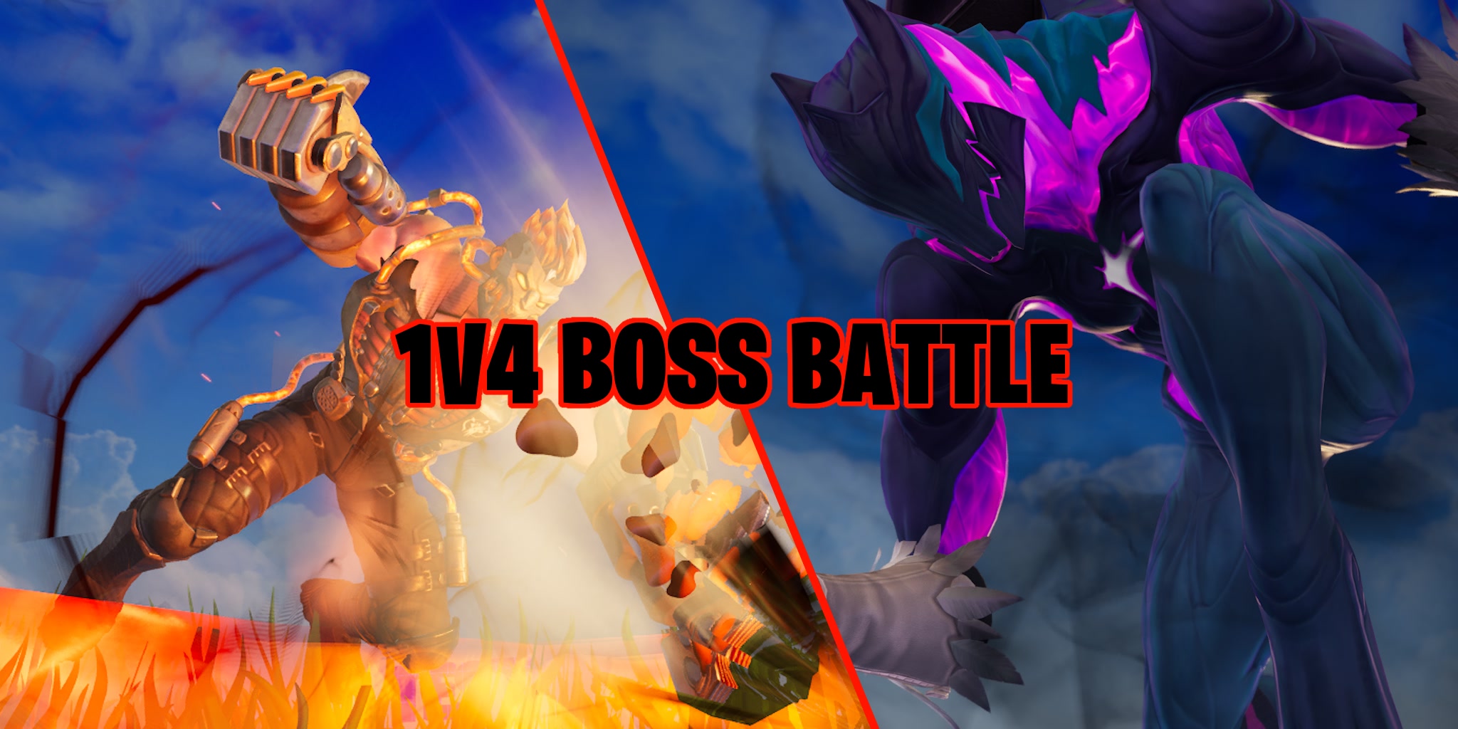 1v4 Boss Battle 2988-9565-6816 by patorey - Fortnite Creative Map Code - Fortnite.GG