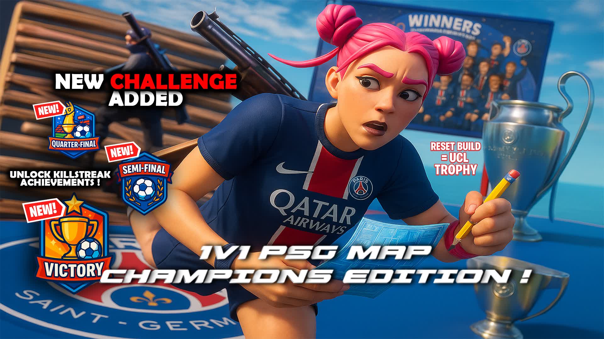 1V1 PSG MAP BUILD FIGHT | ⚽UCL Trophy ⚽ 7395-6038-6645 by shishow ...