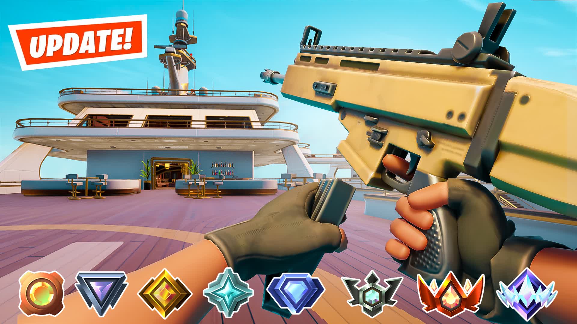FIRST PERSON GUN GAME: YACHT 9694-7645-5094 by cnsl - Fortnite Creative Map Code - Fortnite.GG