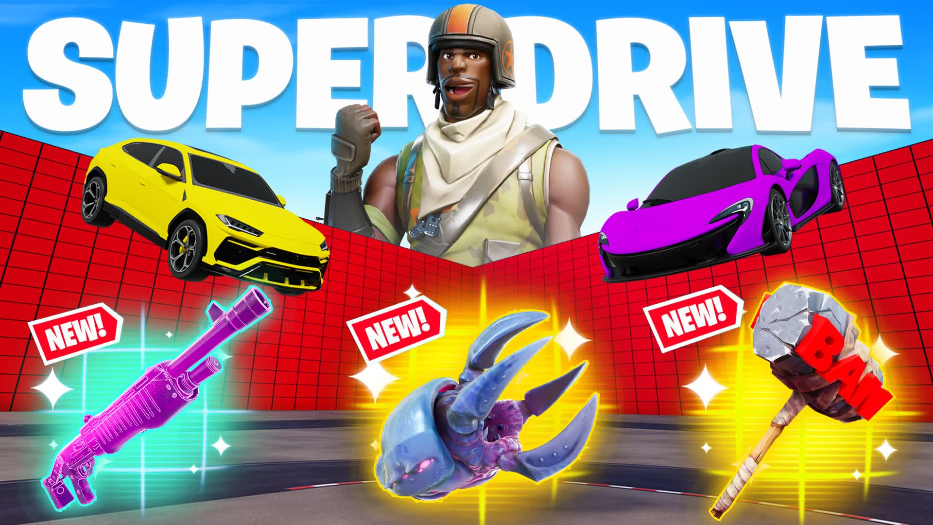 SUPER DRIVE 1V1 - ALL GUNS & VEHICLES 6122-0035-1013 by dacci-lab - Fortnite Creative Map Code ...