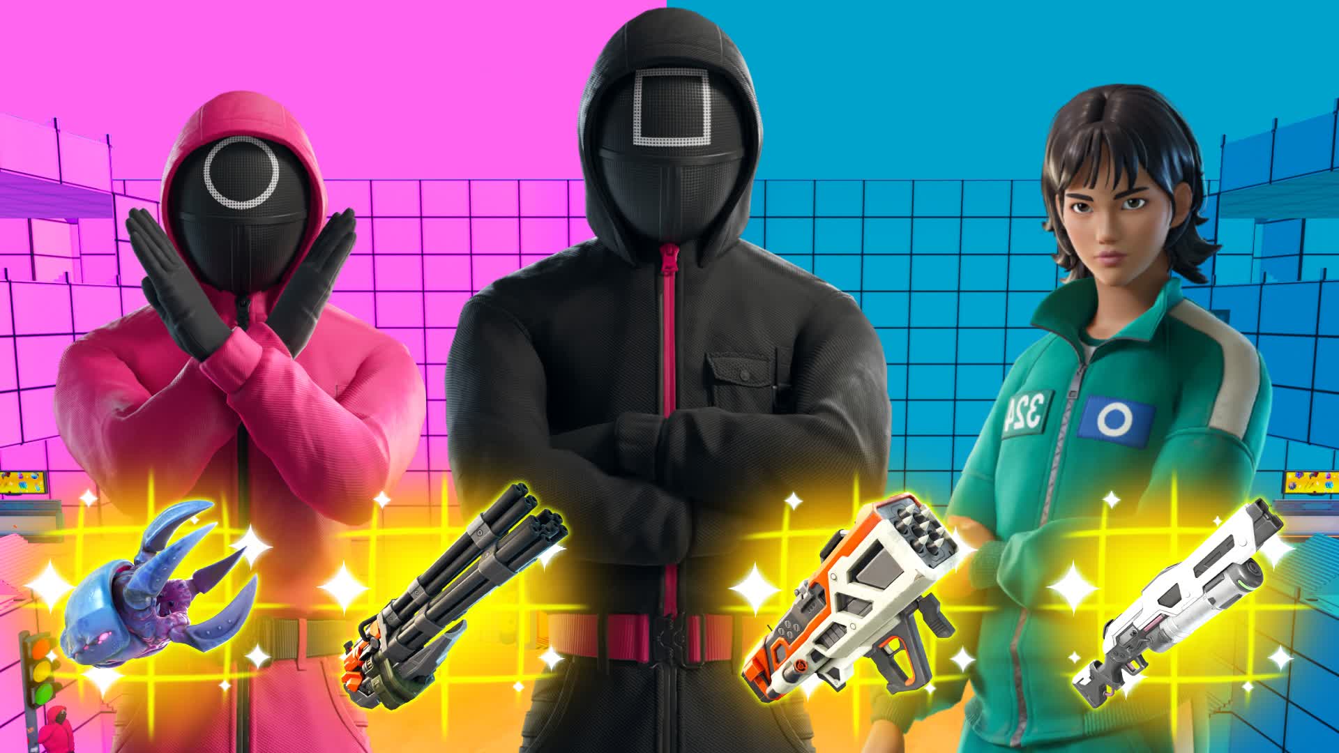 🦑GUARD VS PLAYER 🔴 🔵 RED VS BLUE 2834-1055-5977 by napi - Fortnite