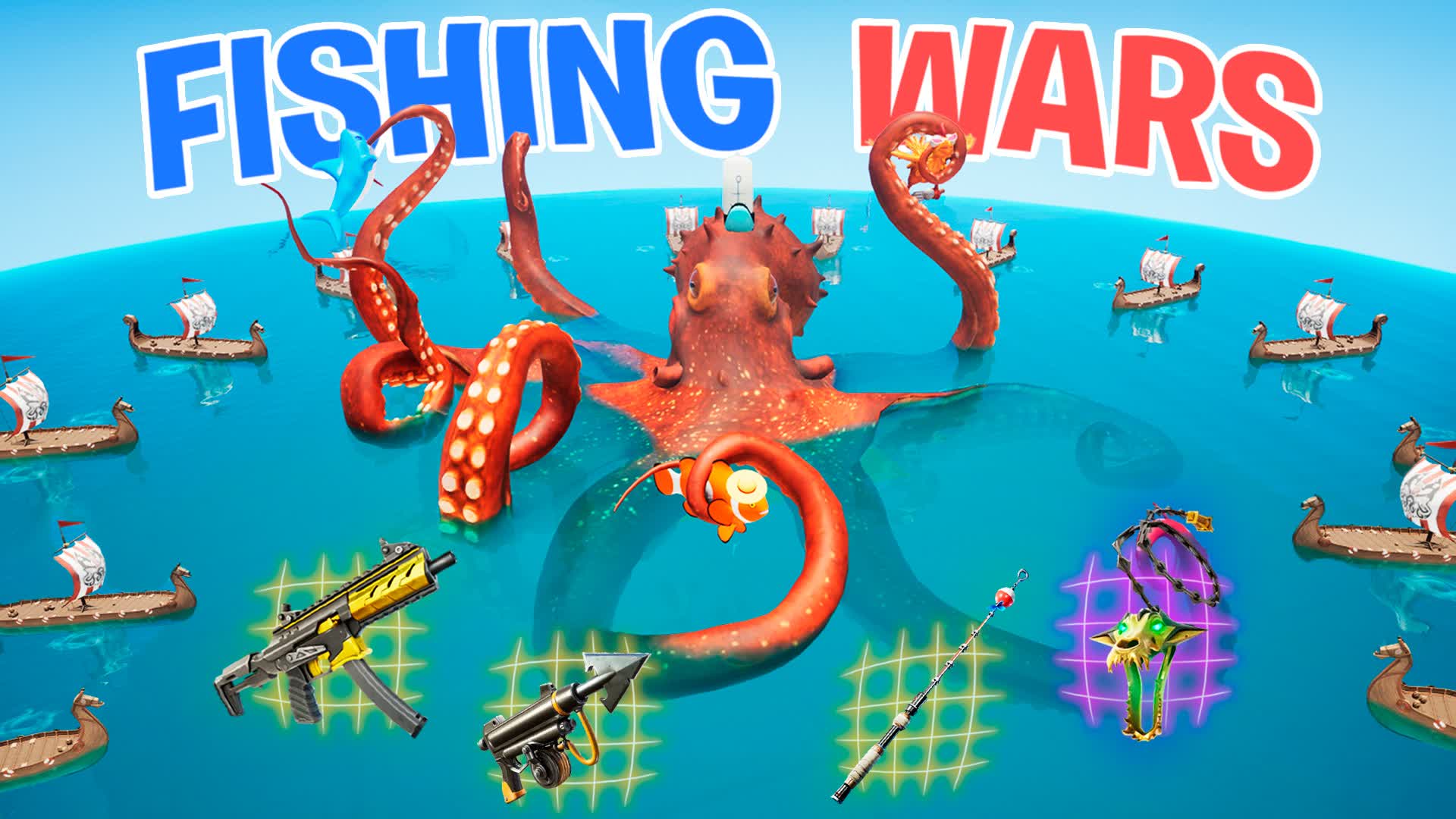 CRAZY FISHING WARS🐙 7930-0273-3668 by justmaps - フォートナイト