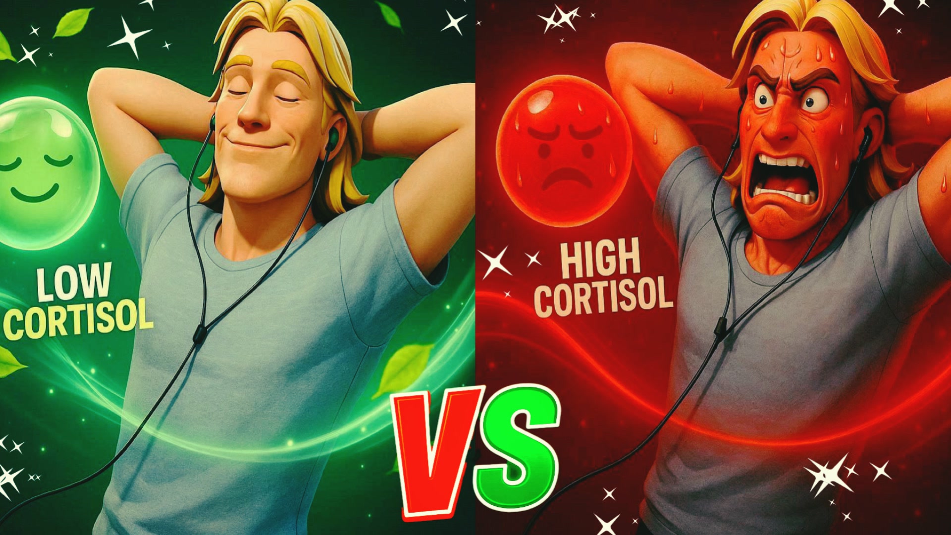 LOW CORTISOL 😌 VS HIGH CORTISOL 😡 4150-1953-1709 by insidemaps ...