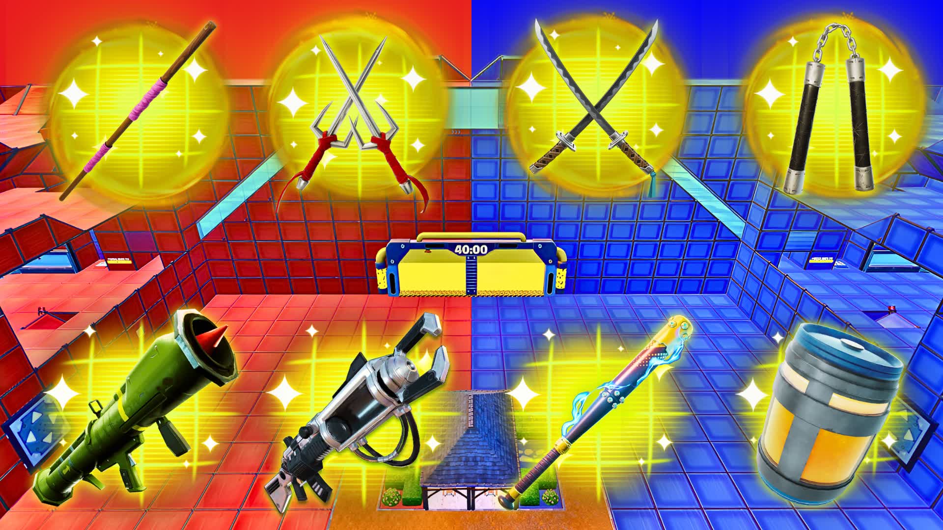 PLEASANT PARK RED VS BLUE 🔴🔵 8760-7901-7492 von oracle-creations – Fortnite