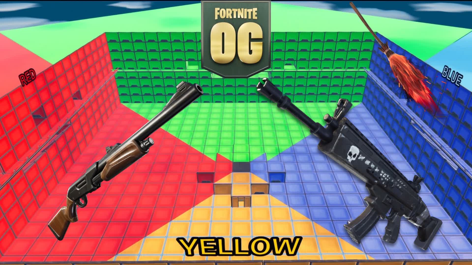 RED VS BLUE VS YELLOW VS GREEN 0794-6140-0317 by x.d - Fortnite Creative Map Code - Fortnite.GG