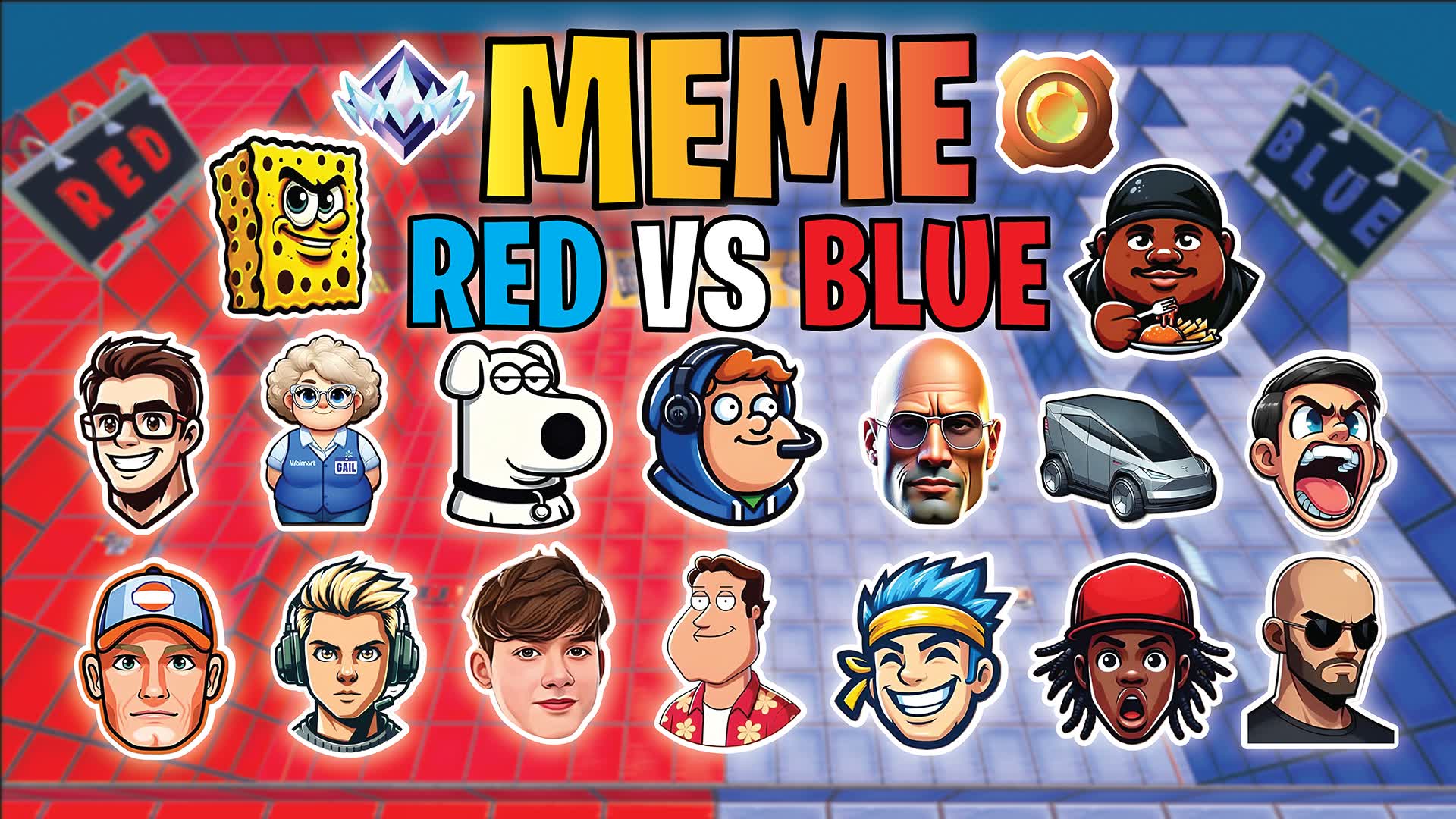 💀 MEME RED VS BLUE 🔴🔵 9454-2416-7587 by wannabee - Fortnite Creative ...