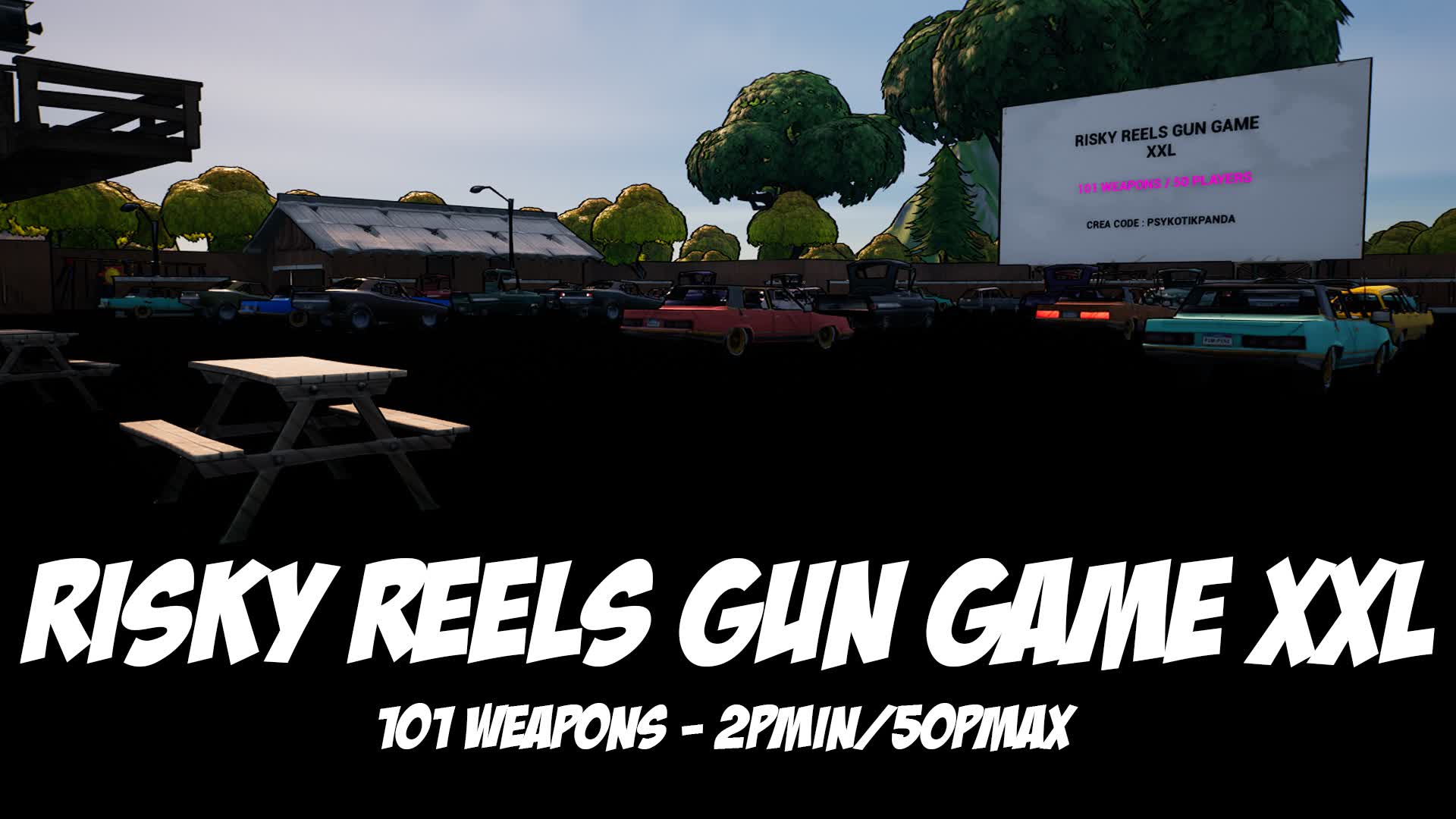 RISKY REELS GUN GAME XXL 4682-3025-4402 by psykotikpanda - Fortnite Creative Map Code - Fortnite.GG