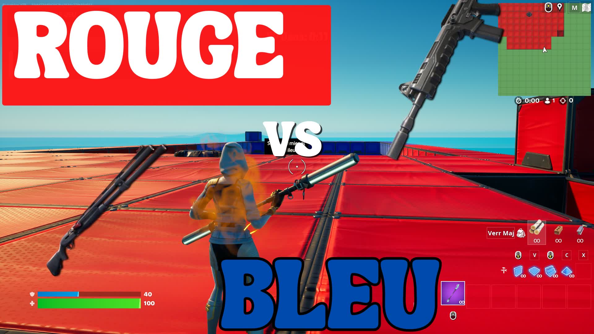 Rouge VS Bleu Clash 5041-7809-3881 by lvir - Fortnite Creative Map Code ...