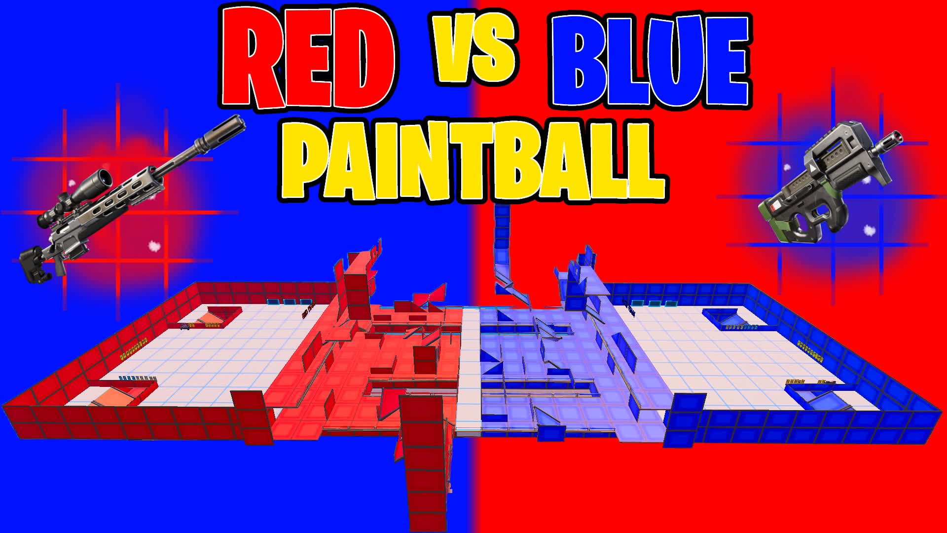 Red🔴 vs Blue 🔵 Paintball War 🔫 8397-1300-0925 من ابتكار map.god - Fortnite