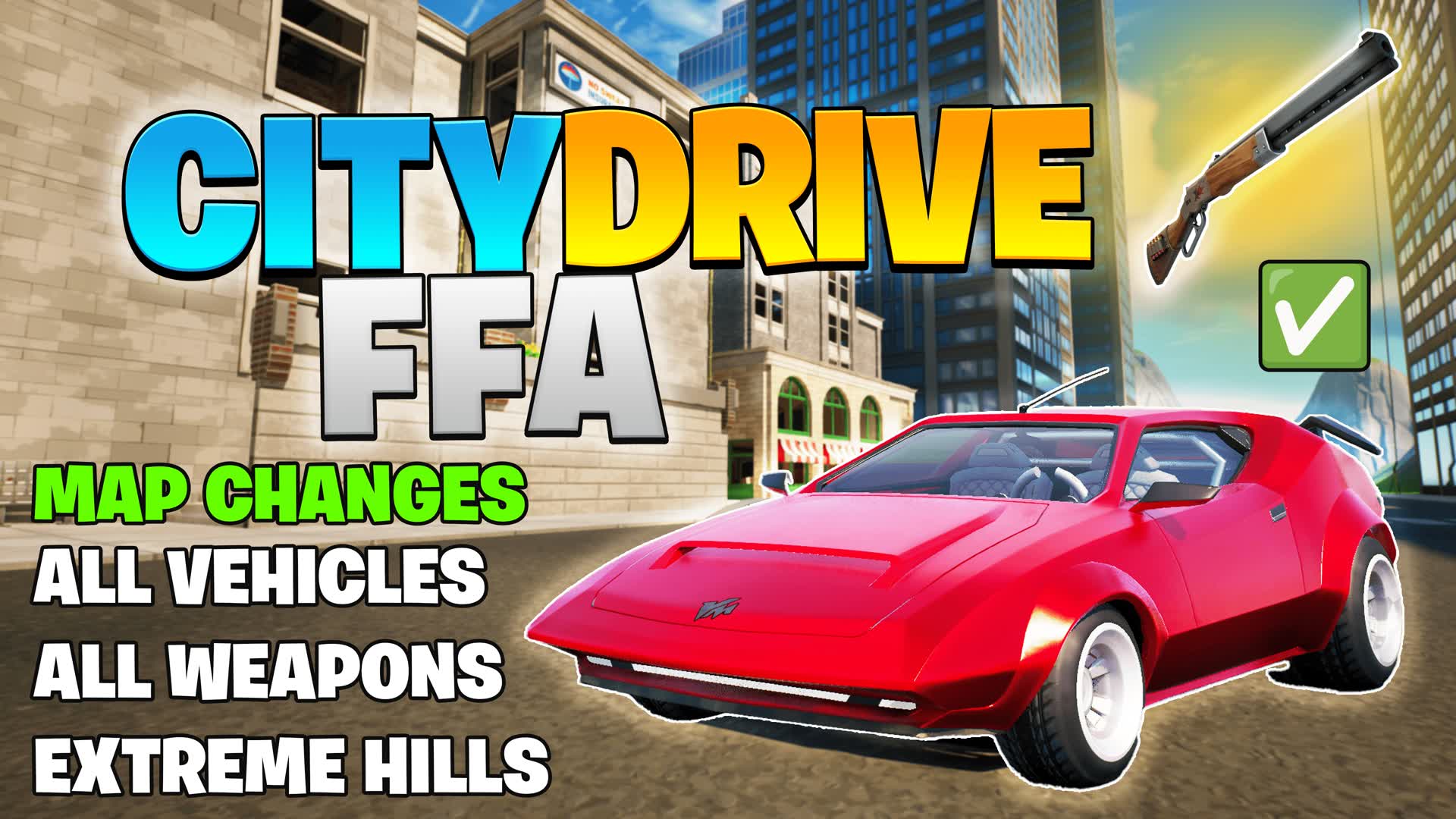 🌇City Drive FFA🚙 2782-8746-1170 by geord1e - Fortnite Creative Map Code ...