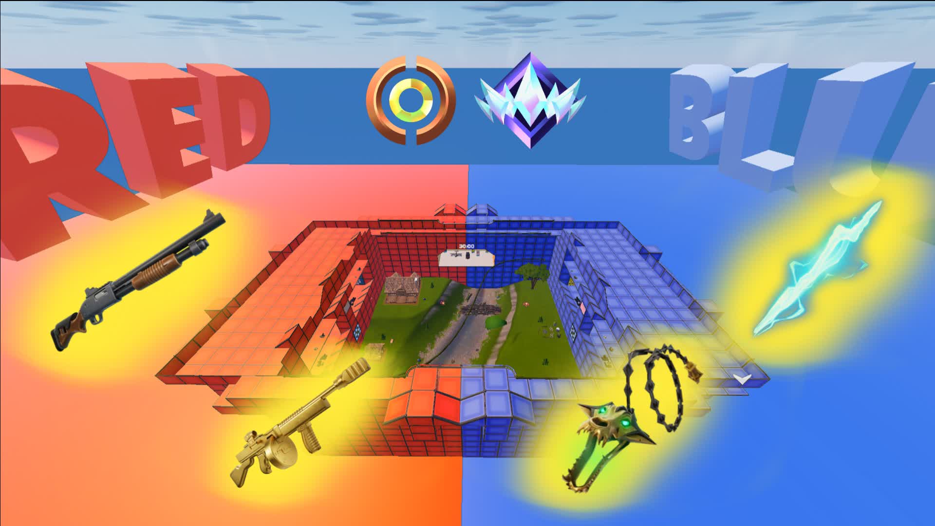 REALISTIC RED vs BLUE 🔴🔵🌄 6932-3260-7140 by grillo1941 - Fortnite ...