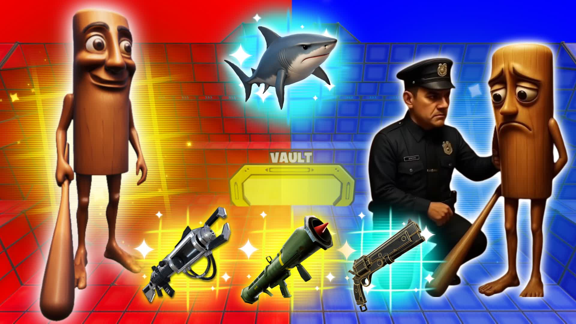 TUNG VS POLIZIA ⭐️ RED VS BLUE 🔴🔵 4384-7029-1956 by bigwahed - Fortnite ...