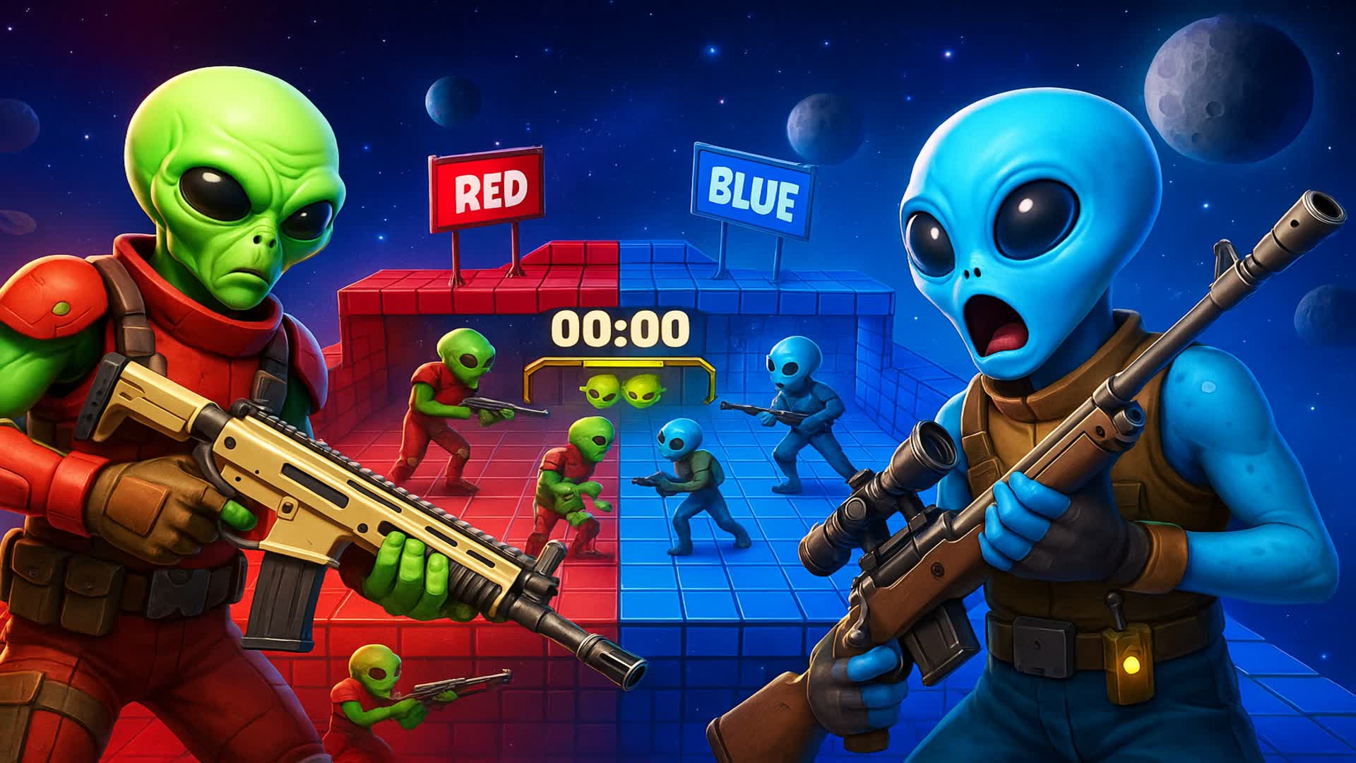 ALIEN Red vs Blue 🔴🔵 9414-7701-6600 by yah_dean - Fortnite Creative Map ...