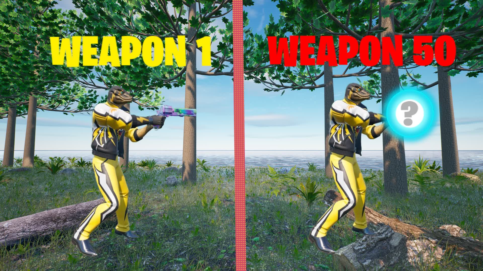 Forest Random Gun-Game 6375-7089-0331 by sandukul - Fortnite Creative Map Code - Fortnite.GG