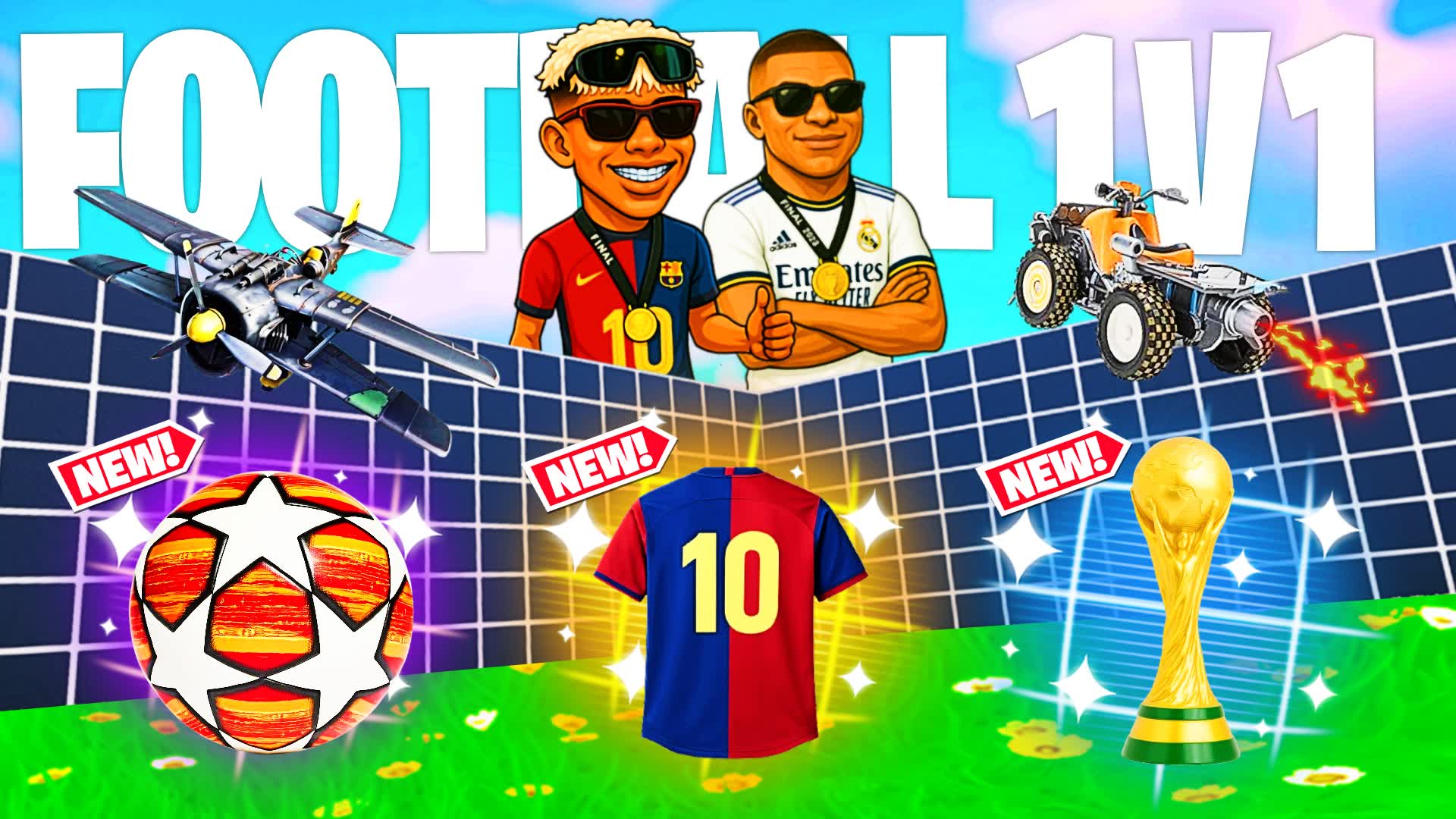 FOOTBALL 1V1 FFA - ALL GUNS & VEHICLES 2779-8303-4783 by dyzio26 - Fortnite Creative Map Code ...