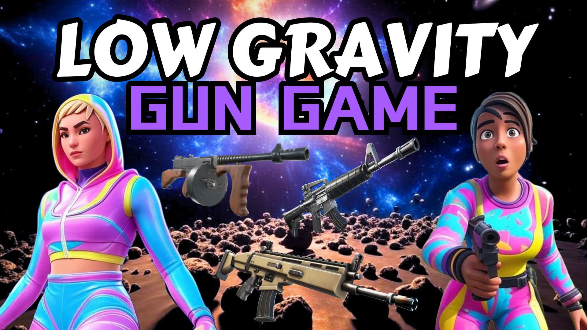 LOW GRAVITY GUN GAME - FIRST PERSON 1693-3496-1186 by broseph - Fortnite Creative Map Code ...