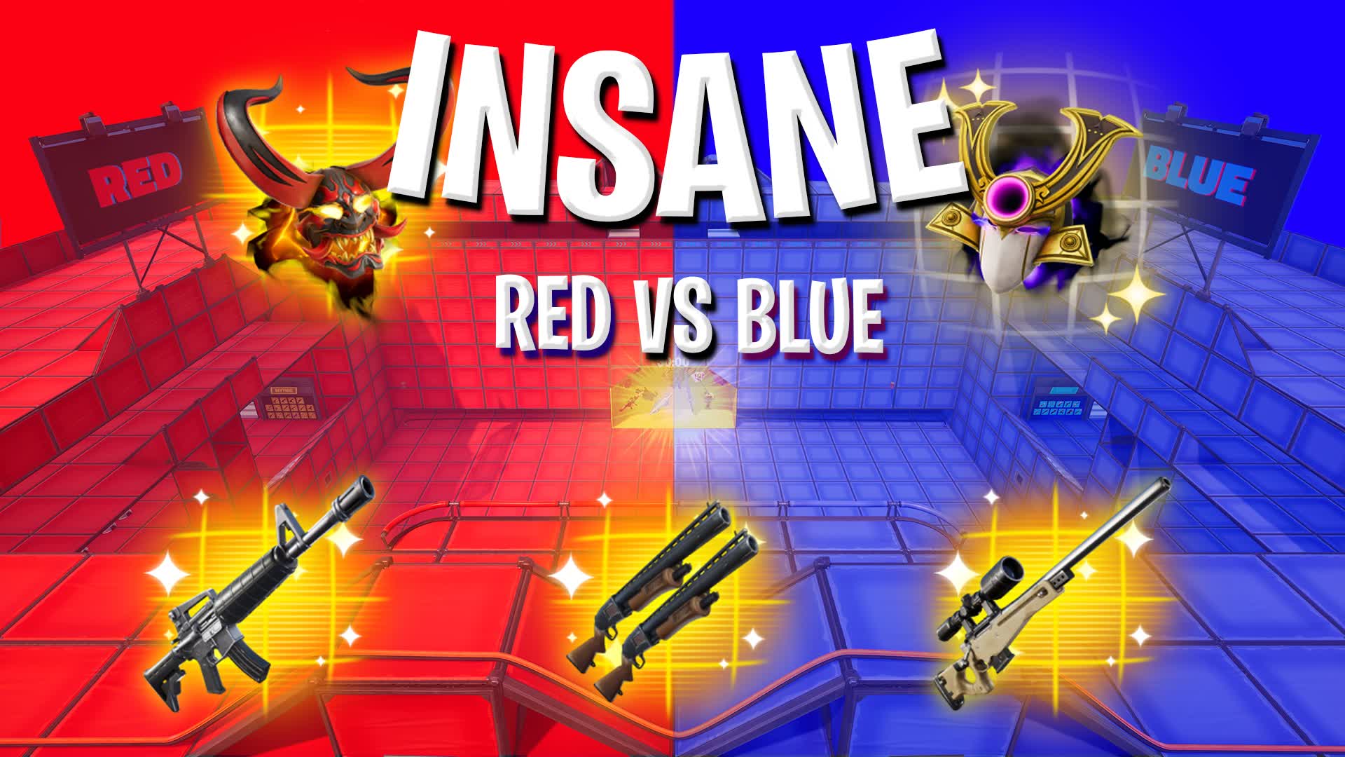 INSANE RED VS BLUE🔴🔵 9503-2948-5979 by fleurson - Fortnite Creative Map Code - Fortnite.GG