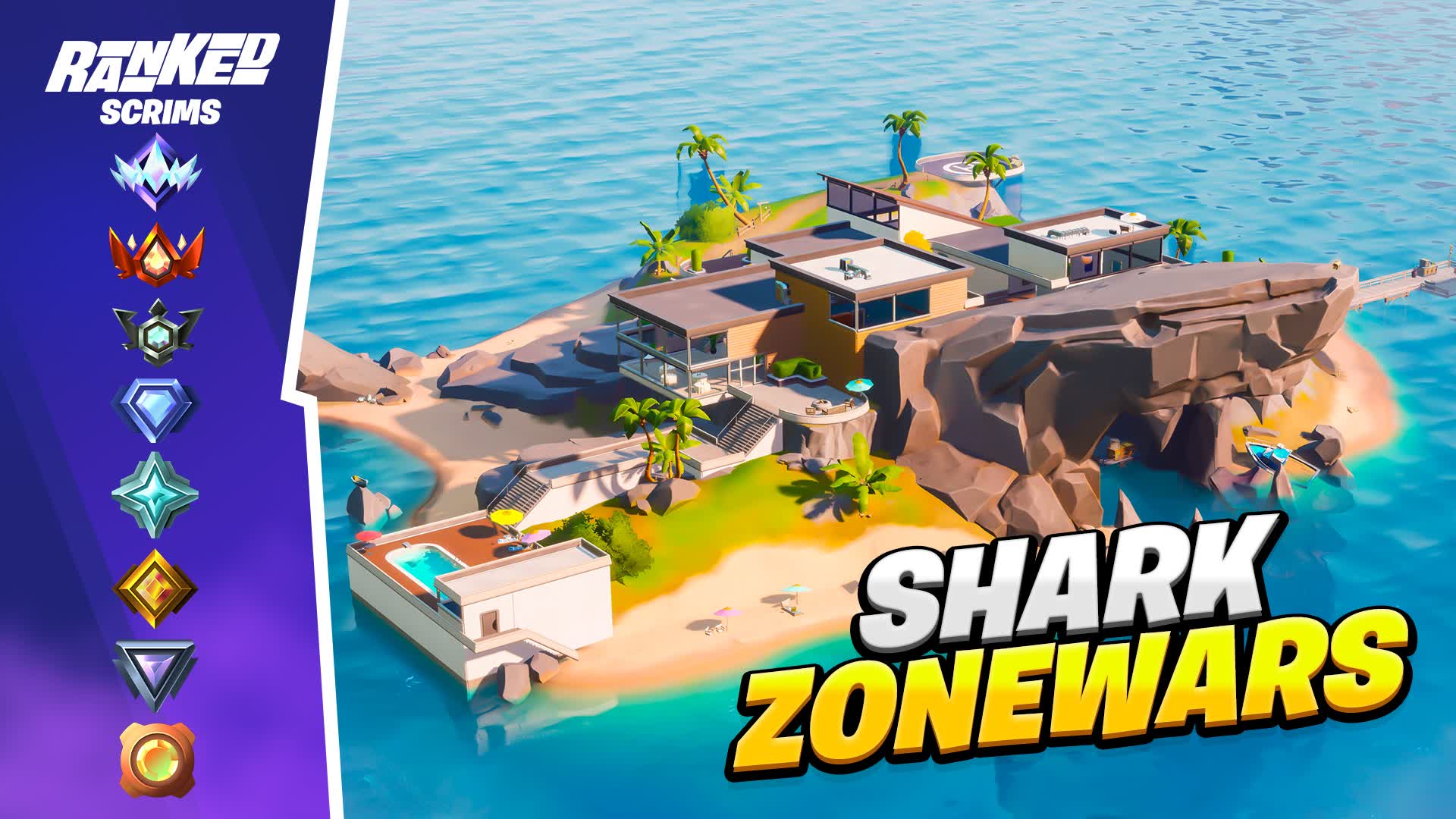 SHARK ZONEWARS 1355-1284-6628 by yamenx1 - Fortnite Creative Map Code ...
