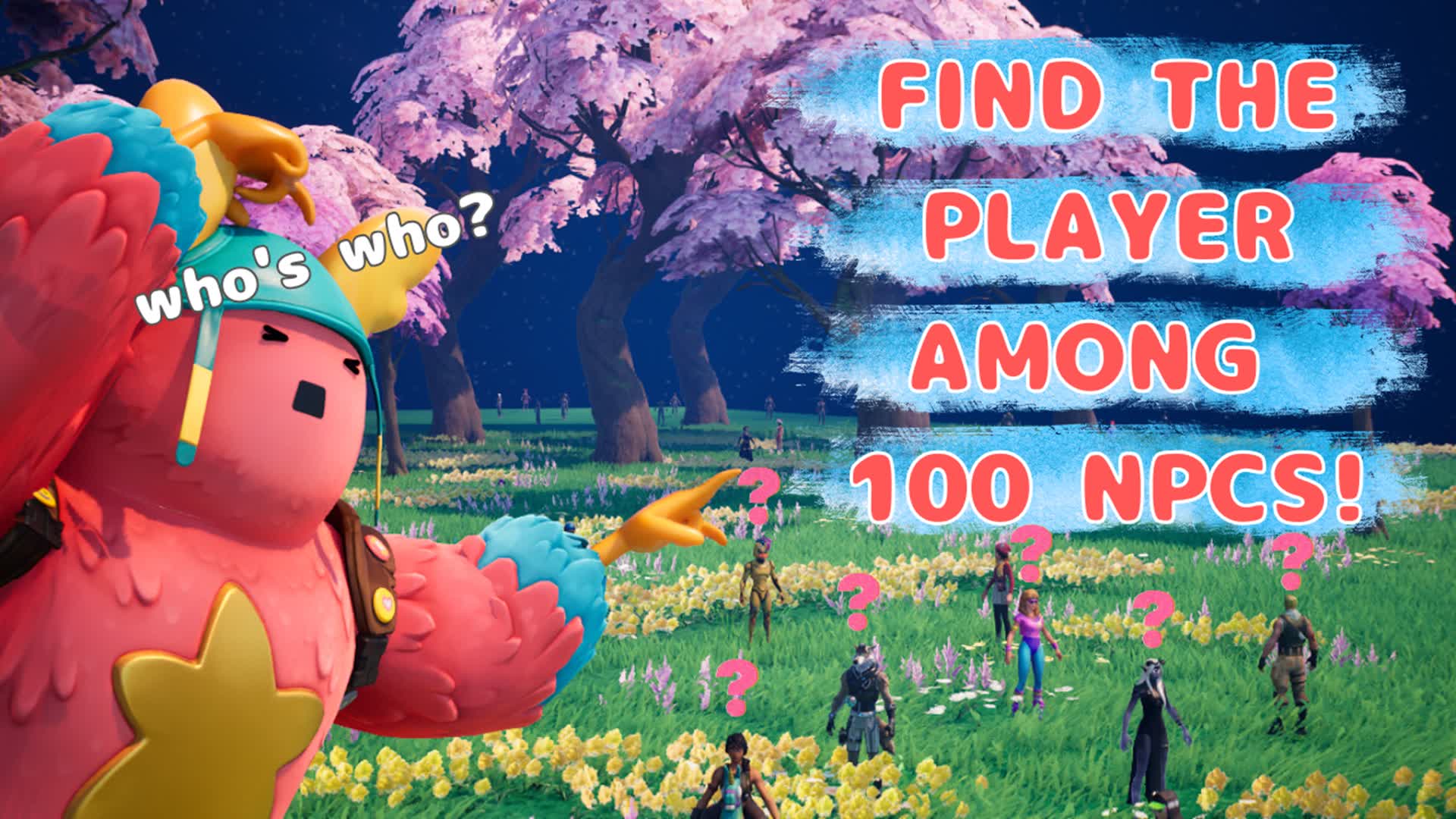 FIND THE PLAYER AMONG 100 NPCs 1217-9439-7409 by muumuu - Fortnite Creative Map Code - Fortnite.GG