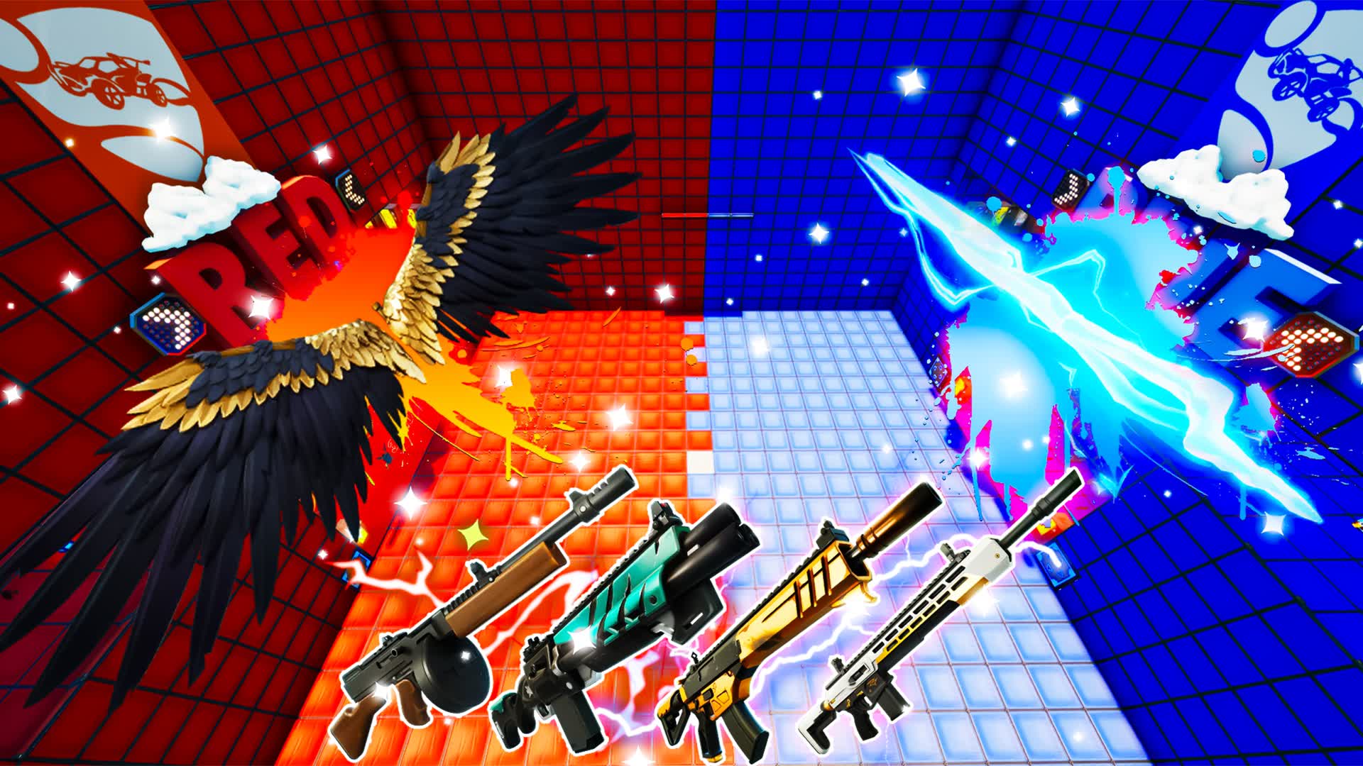 CRAZY VS NORMAL RED VS BLUE 🔴🔵 9641-0356-3026 by daniel163 - Fortnite ...