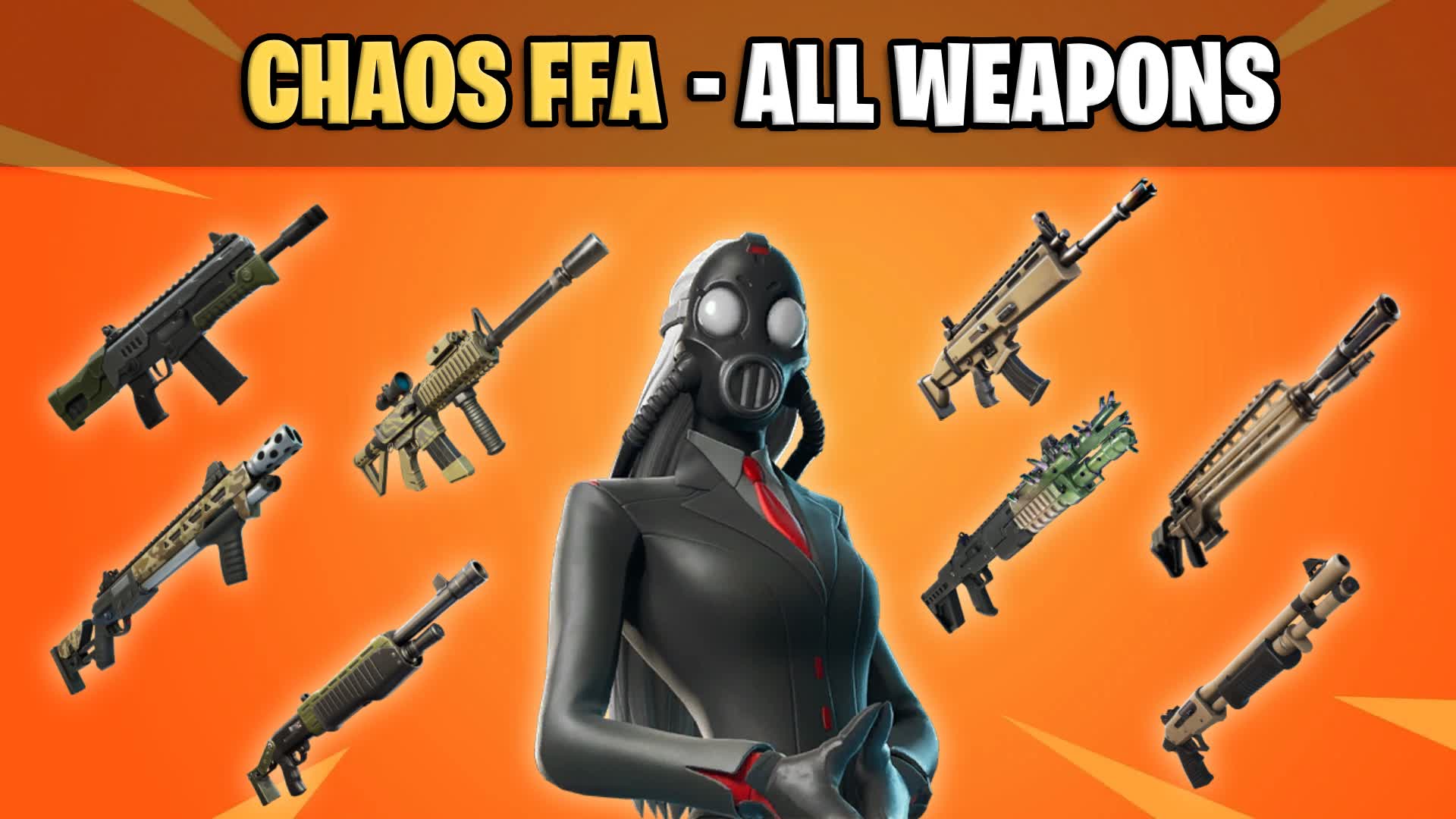 CHAOS FFA - ALL WEAPONS 3106-7548-5637 by warriormaps - Fortnite Creative Map Code - Fortnite.GG