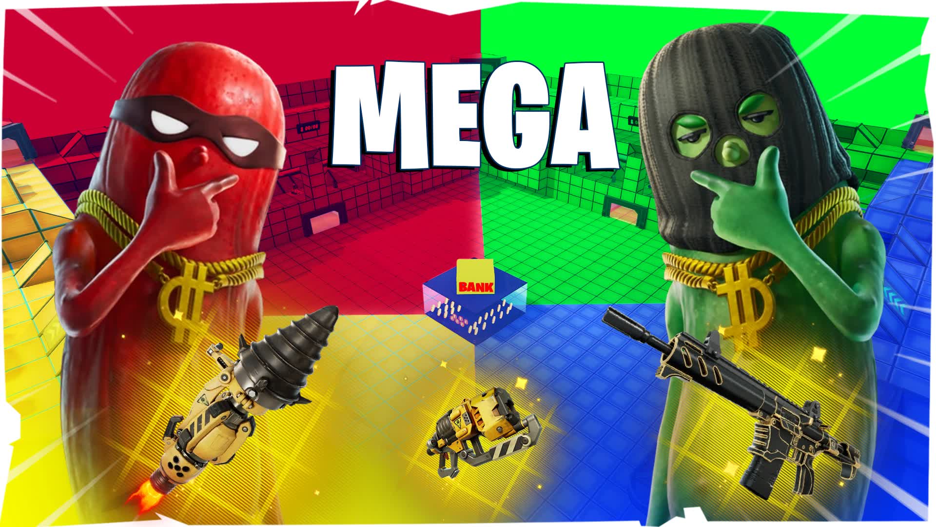 MEGA RED vs BLUE - R🔴B🔵G🟢Y🟡 9679-0110-3987 stworzone przezm1d.fn – Fortnite