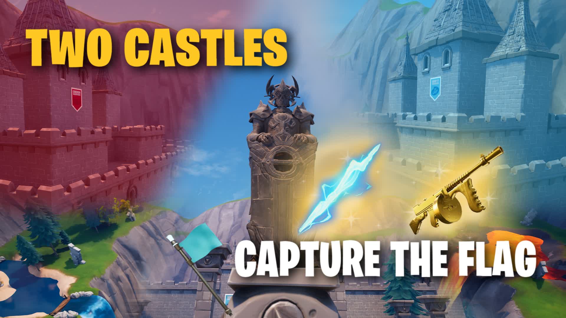 BLUE VS RED CASTLES: CAPTURE THE FLAG 9881-3570-1625 من ابتكار dophy - Fortnite
