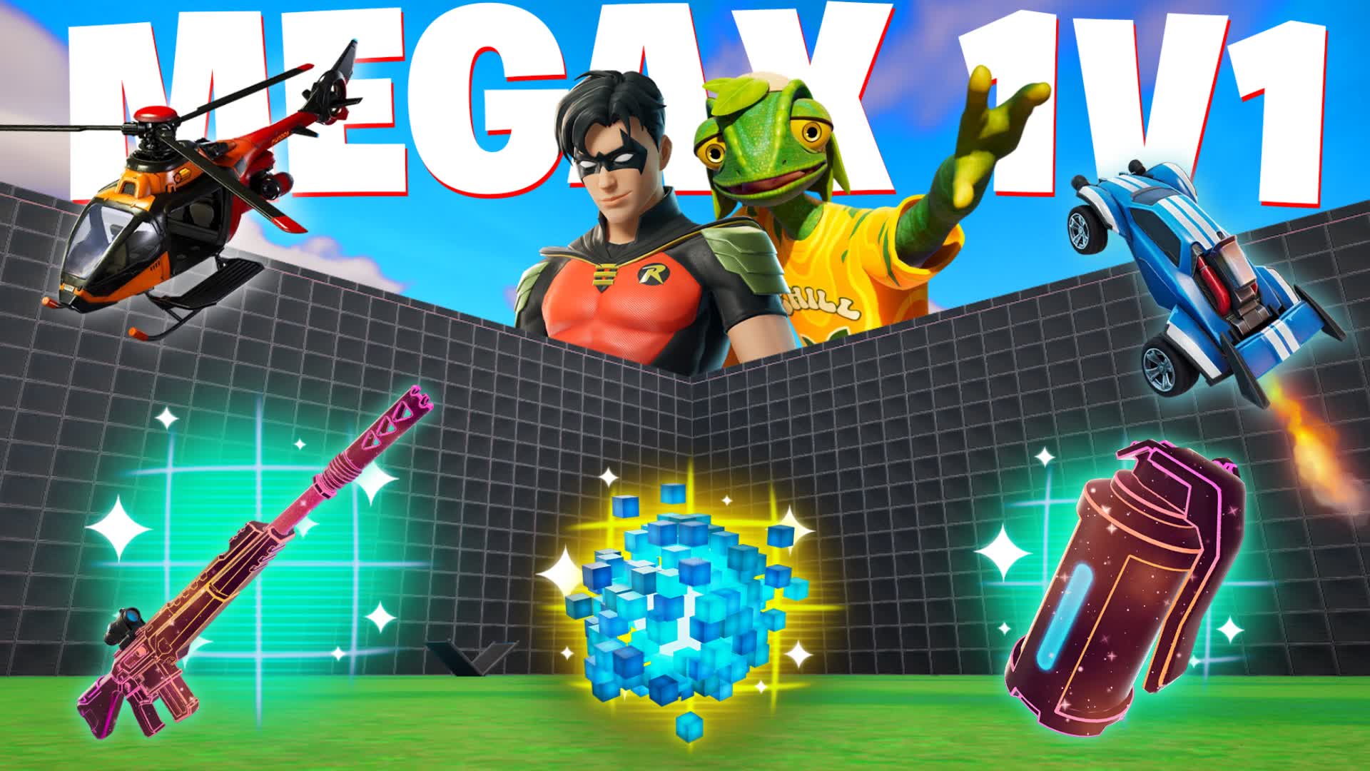 MEGAX - ALL GUNS & RIDES 6571-3929-8427 by farma - Fortnite