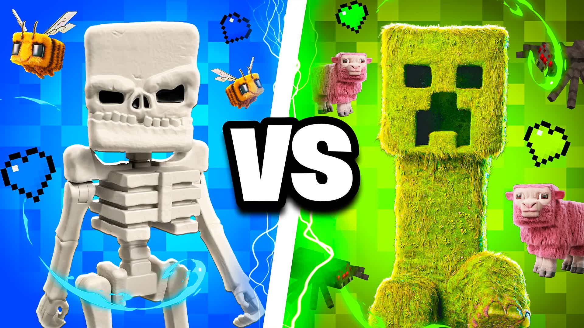SKELETON VS CREEPER 🔴RED VS BLUE🔵 3436-8137-4648 by coscosmierdzi ...