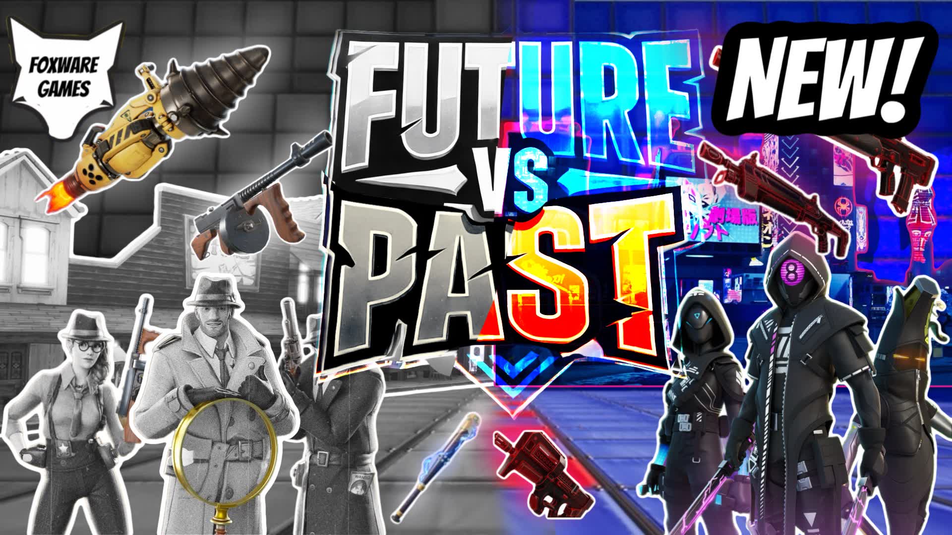 🚀 RED VS BLUE - Future VS Past 🗿 7004-4242-6783 من ابتكار foxware - Fortnite