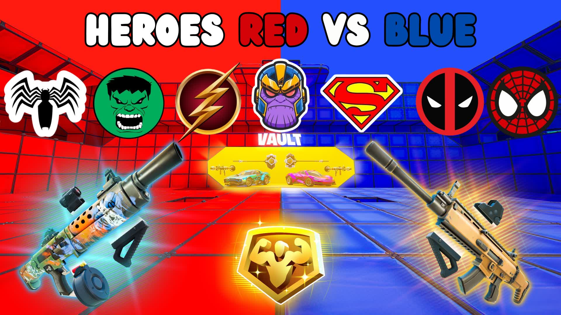 RED VS BLUE HEROES 0101-9833-6504 by sqp - Fortnite Creative Map Code ...