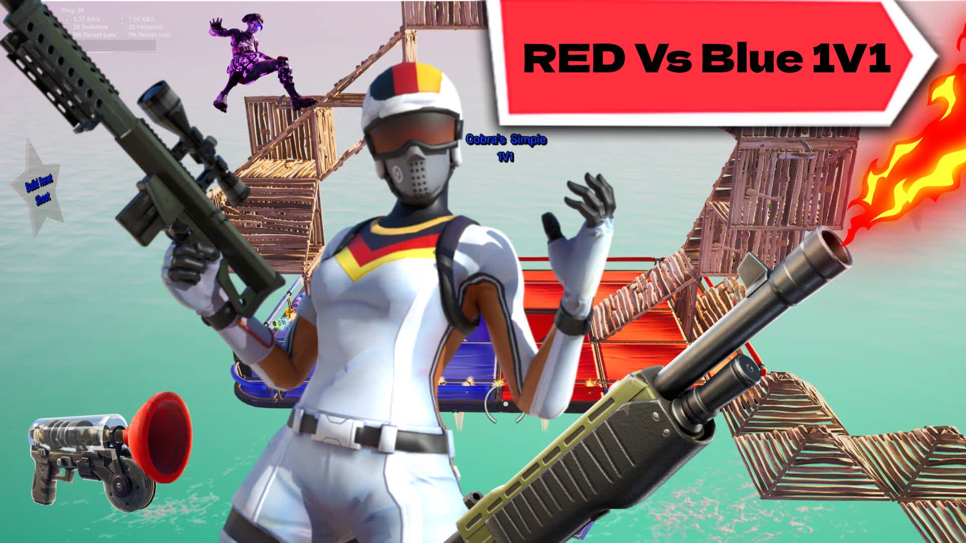 Red Vs Blue 1V1 3436-4412-0494 by thecobra - Fortnite Creative Map Code - Fortnite.GG
