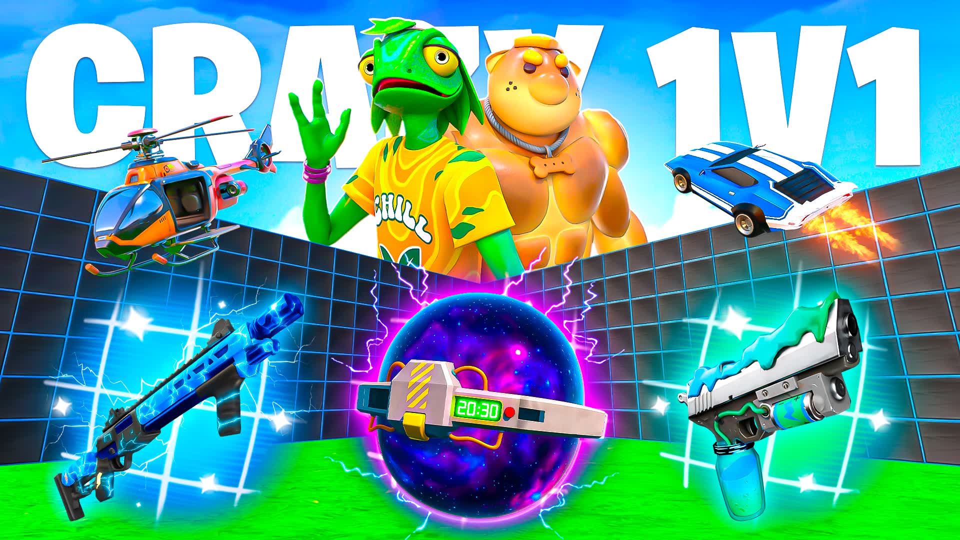 CRAZY 1V1 FFA - ALL GUNS & RIDES 3256-2350-0756, de hozzy - Fortnite