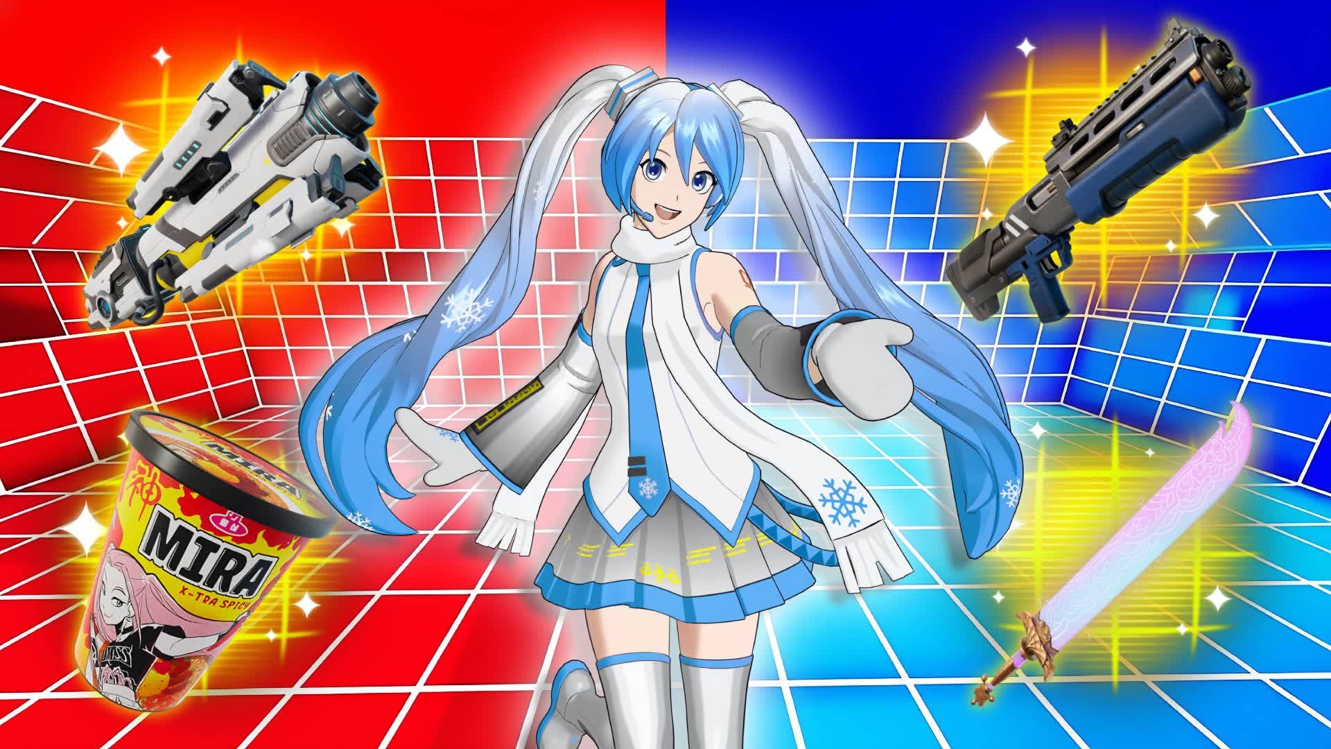 MEGA RED VS BLUE 🔴🔵 KPOP👹 8683-7477-9928 by tzsc - Fortnite