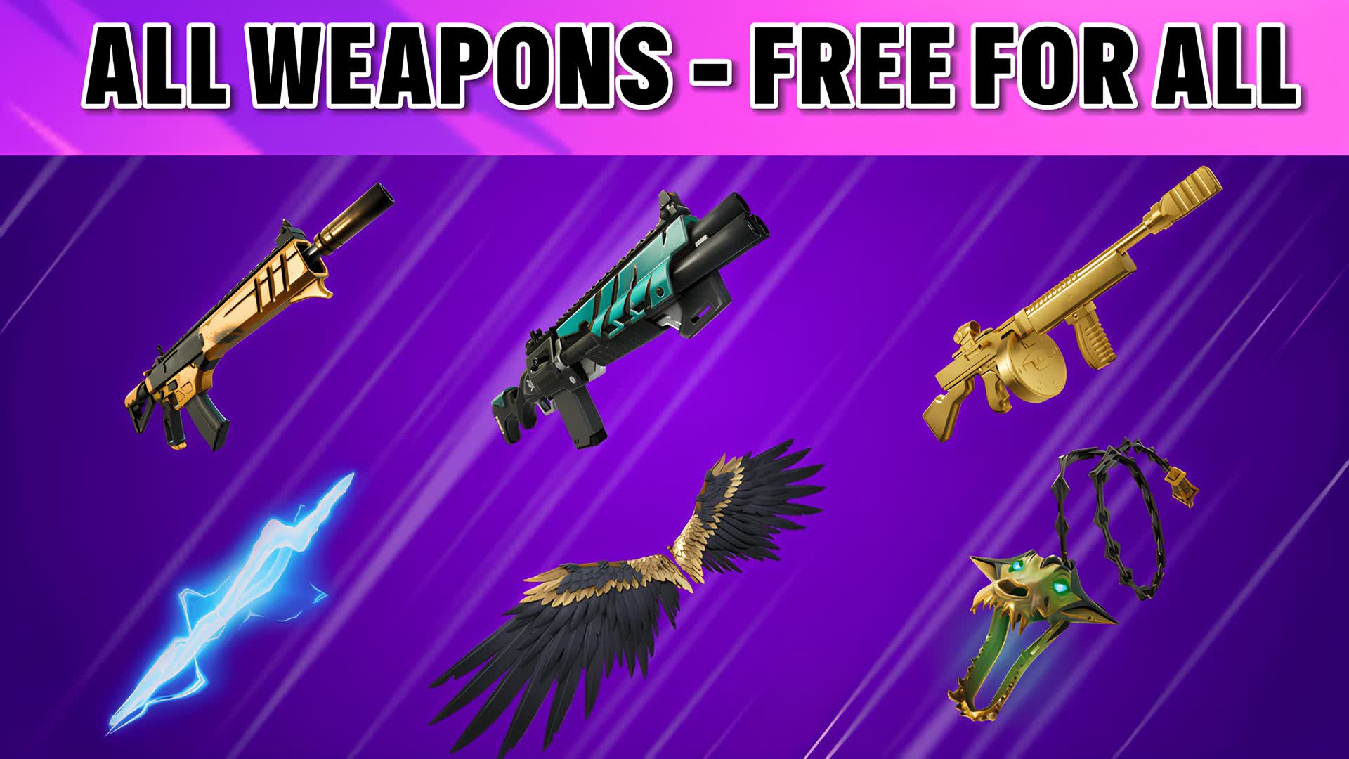 ALL WEAPONS - FREE FOR ALL 2778-1232-7948 by rvh - Fortnite Creative Map Code - Fortnite.GG