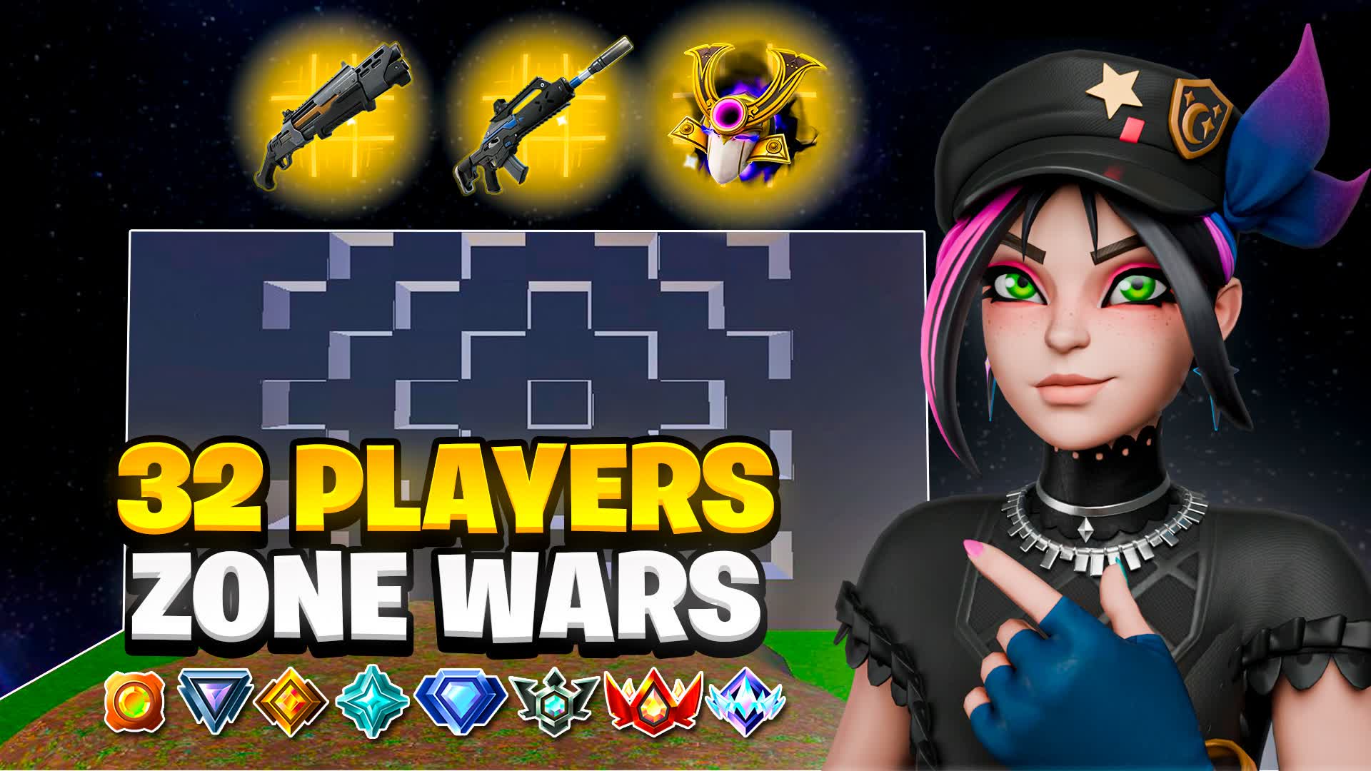 32 Players Zone Wars 7776-6944-5953 by sxn1 - Fortnite Creative Map Code - Fortnite.GG