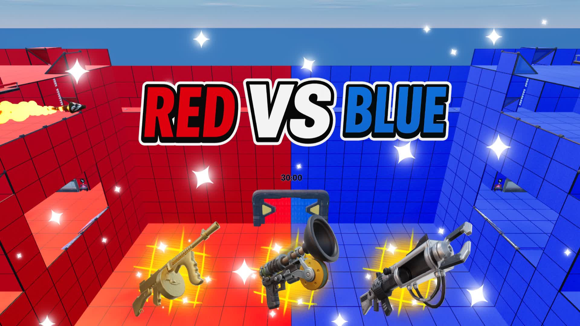 CRAZY RED VS BLUE 🔴🔵 ALL GUNS 6571-4984-4998 by panduero - Fortnite Creative Map Code - Fortnite.GG