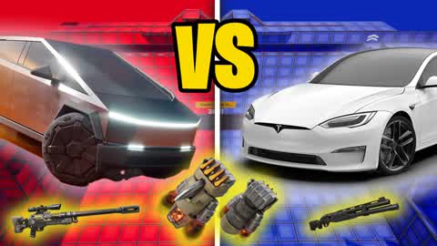 Cybertruck VS Tesla S🔴🔵 7641-5445-7406 by cifugames - Fortnite Creative ...