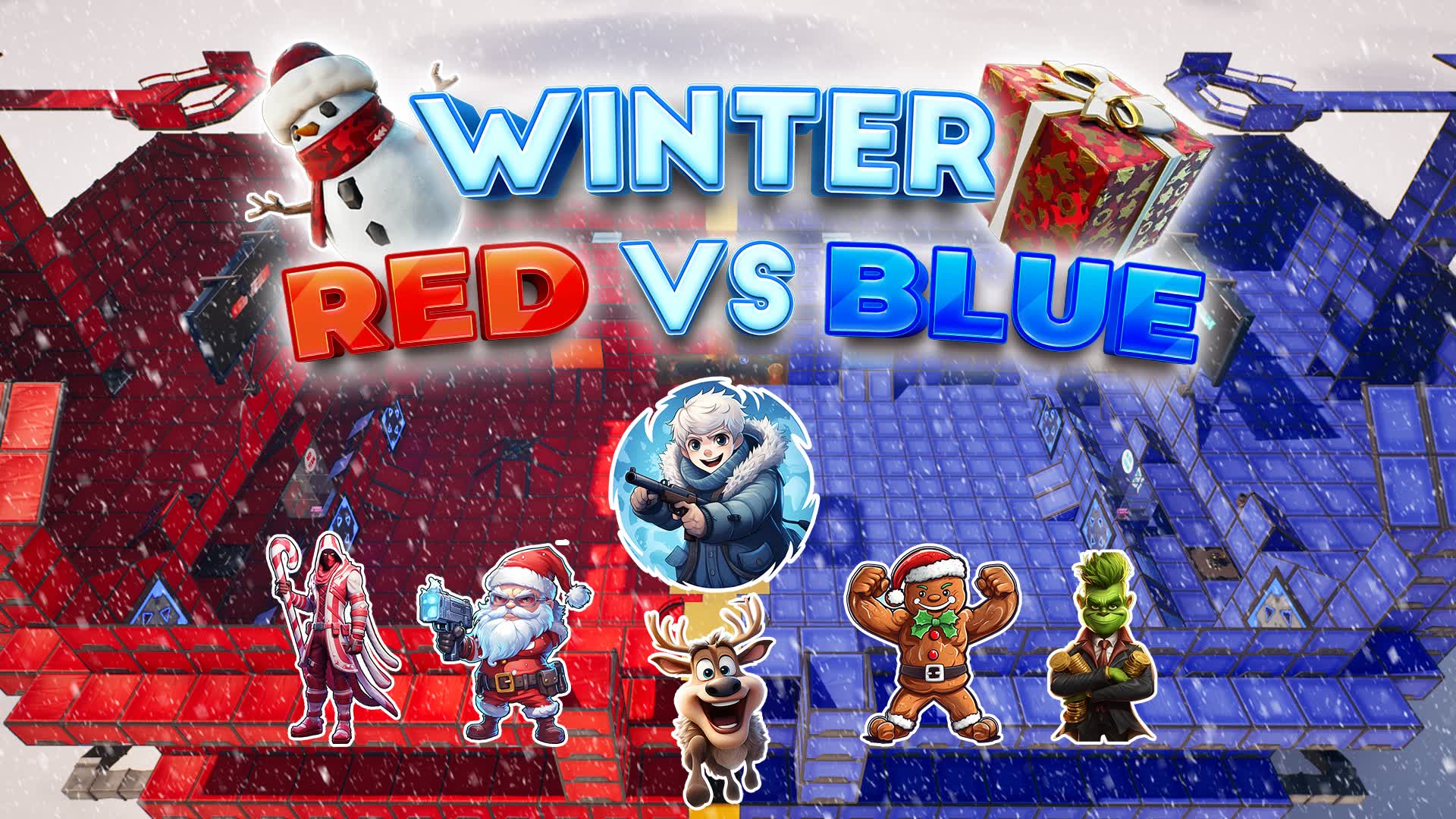 ️ Red VS Blue Winter Heroes! 🎅 1773-2639-8230 by zernacreations - Fortnite Creative Map Code ...