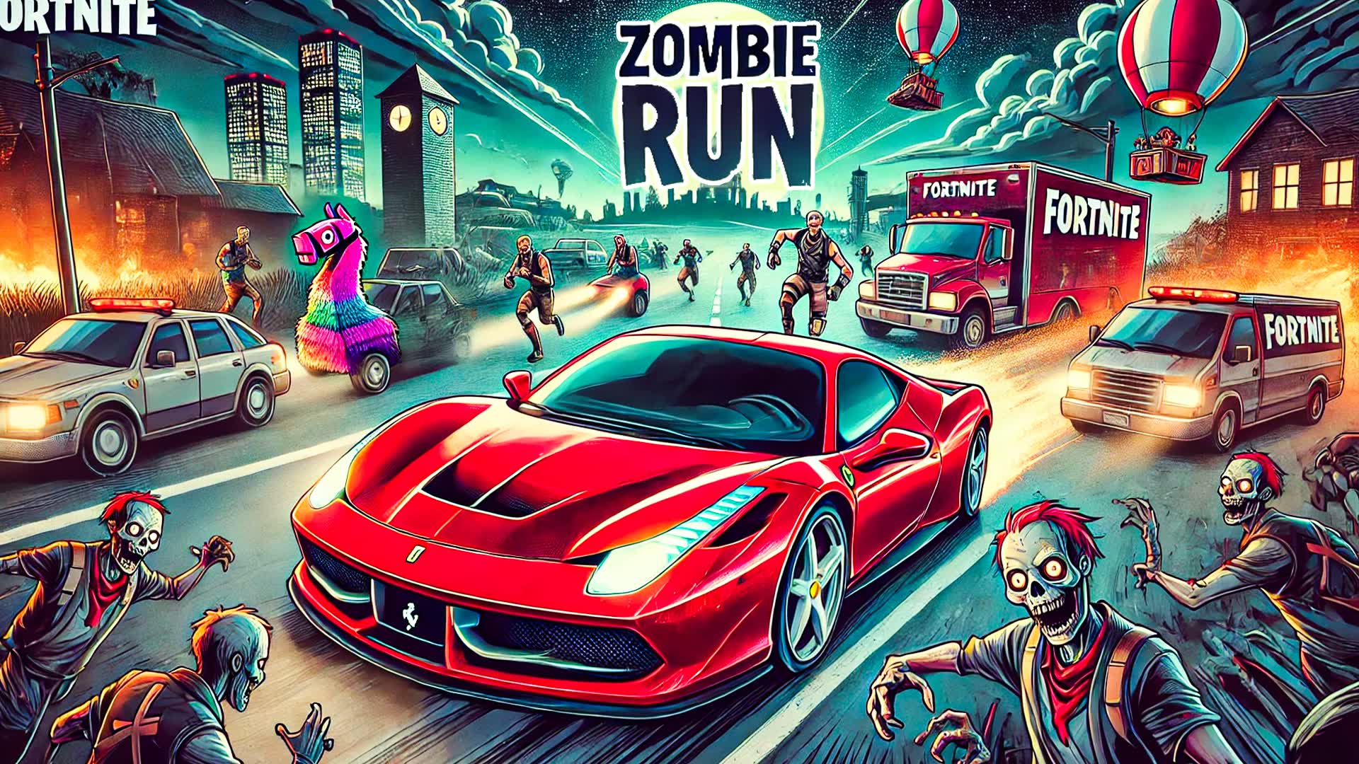 🧟 100 ZOMBIE RACE IN THE CITY🏎️ 0630-6413-1207 by le_m - Fortnite ...